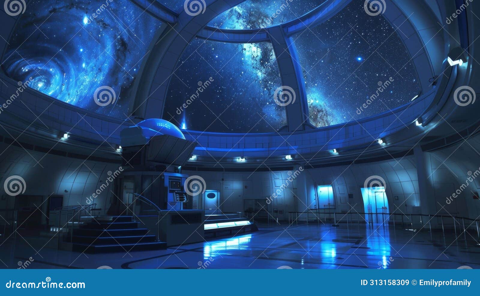 Expansive Room with Large Dome Ceiling Stock Image - Image of colossal ...