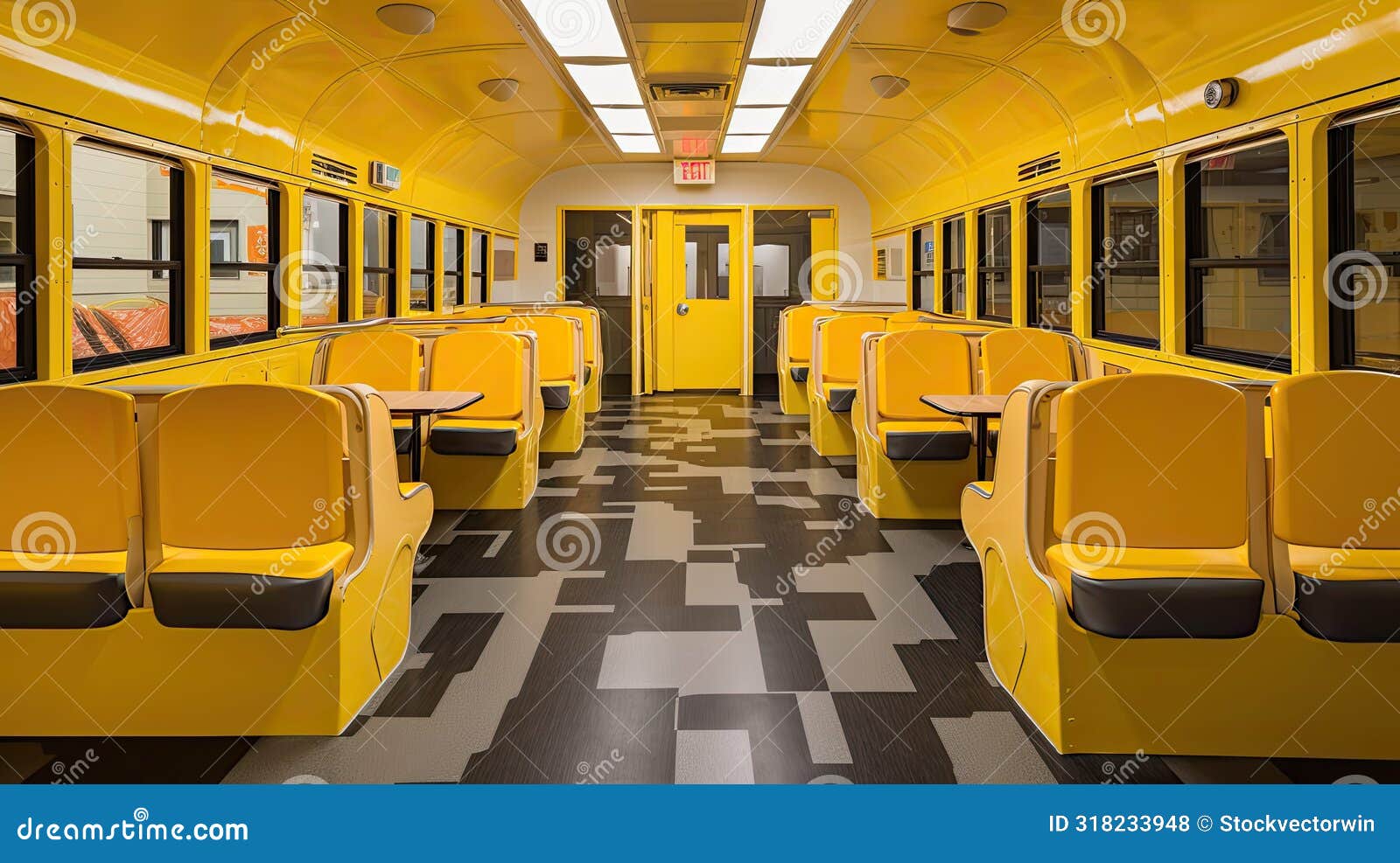 Spacious School Bus Interior Royalty-Free Cartoon | CartoonDealer.com ...