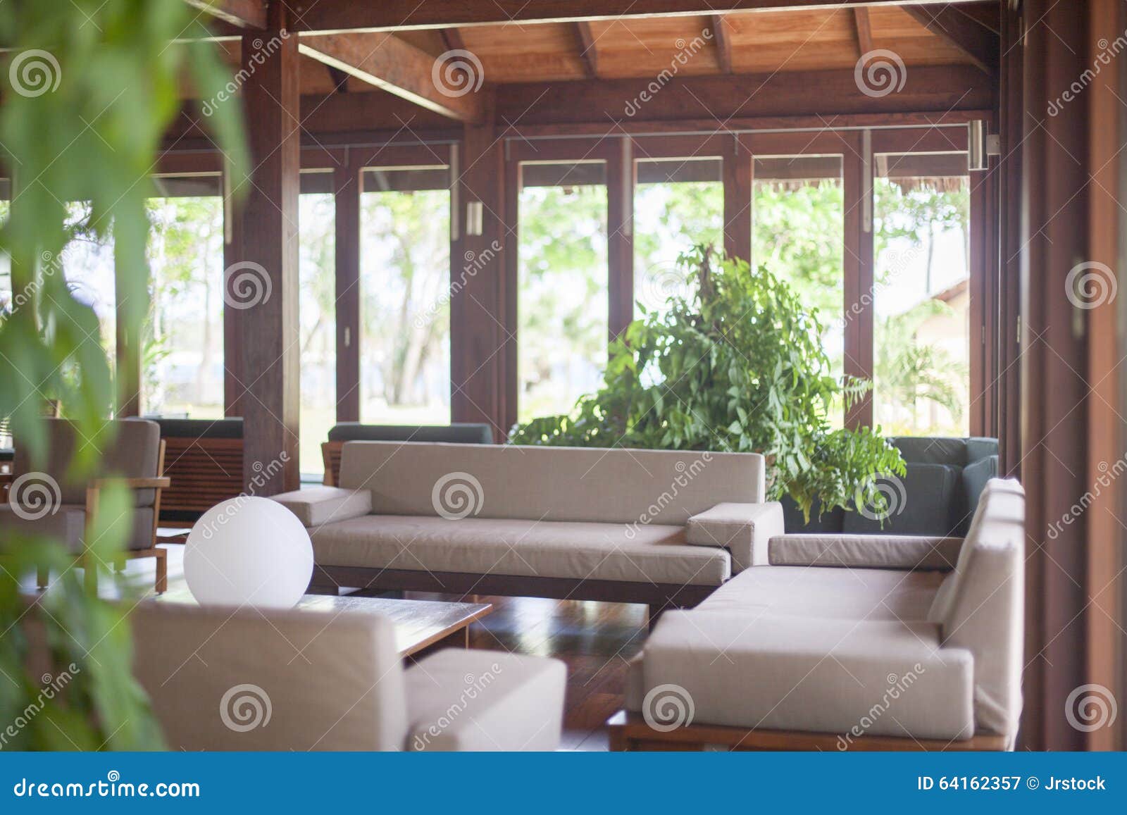 Spacious Social Area in a Wooden House Stock Image - Image of comfy ...