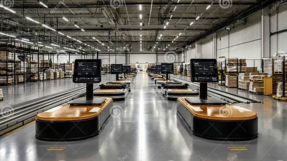 Spacious Warehouse with Automation and Multiple Workstations Generative ...