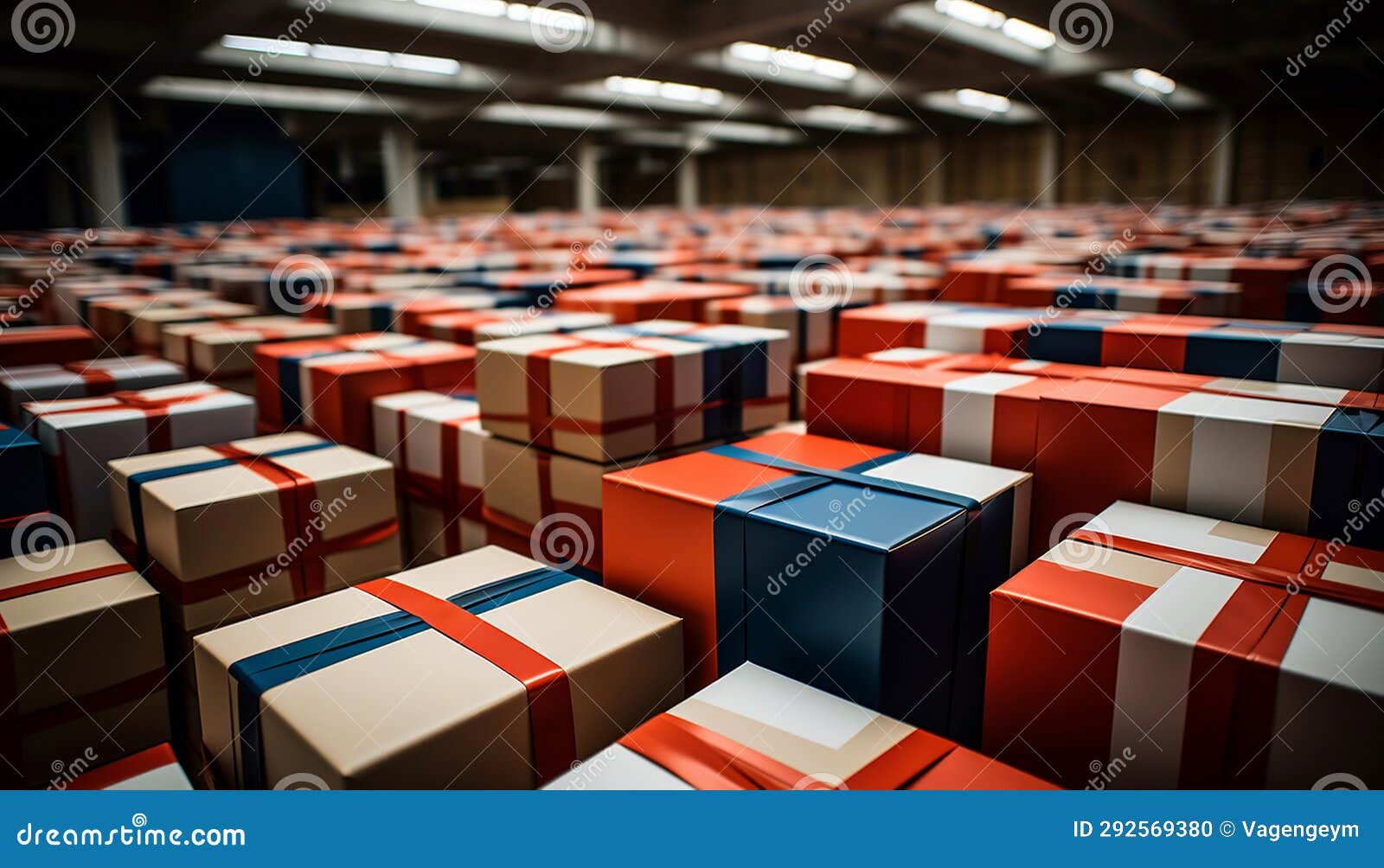 Spacious Warehouse Space with Lots of Corton Boxes. Logistics Stock ...