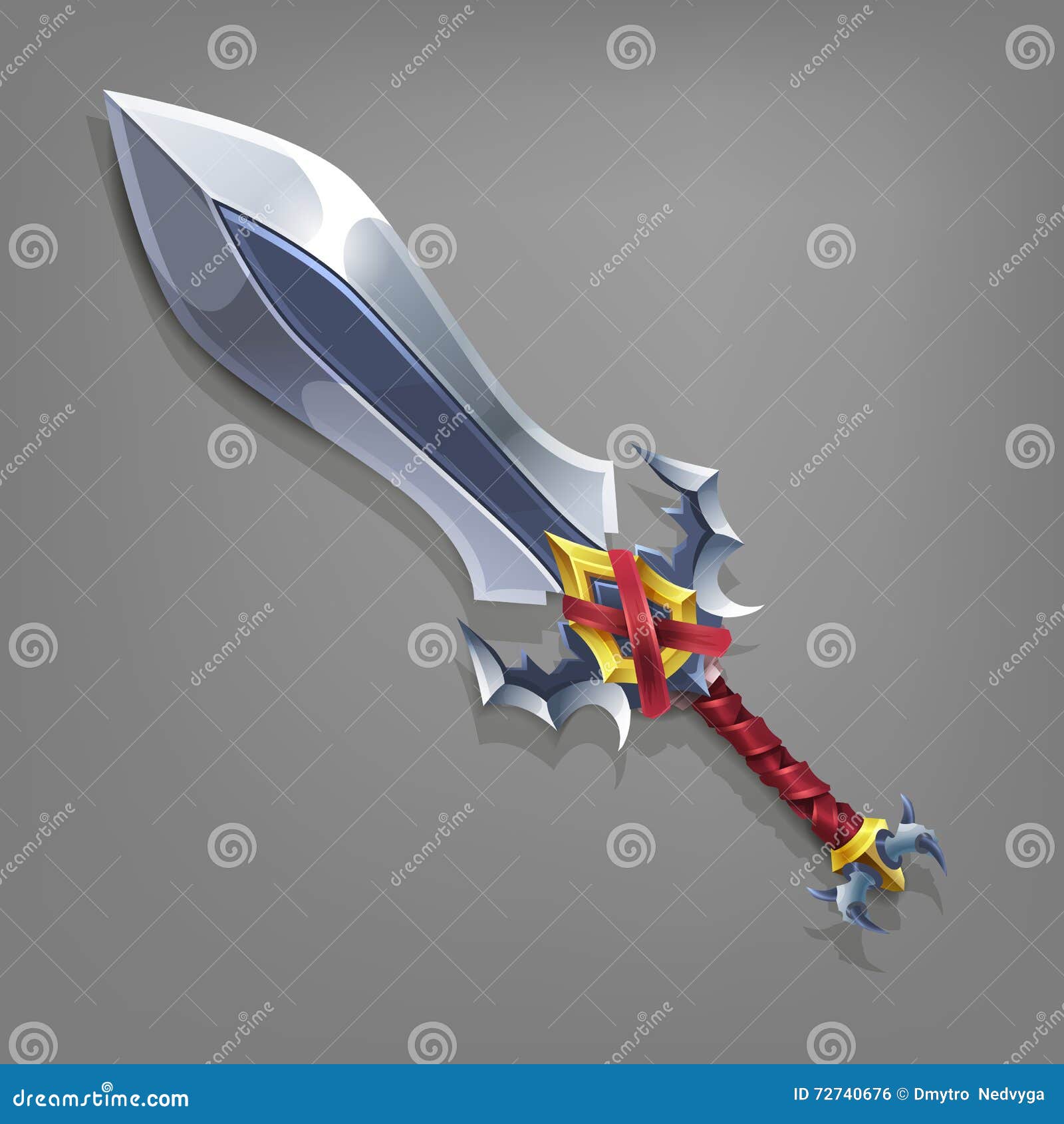 Spada Del Gioco Del Fumetto Illustrazione Vettoriale - Illustrazione di ...