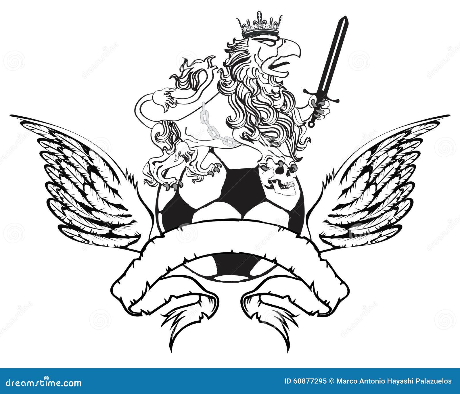 Spada Della Cresta Della Stemma Di Calcio Di Gryphon Illustrazione ...