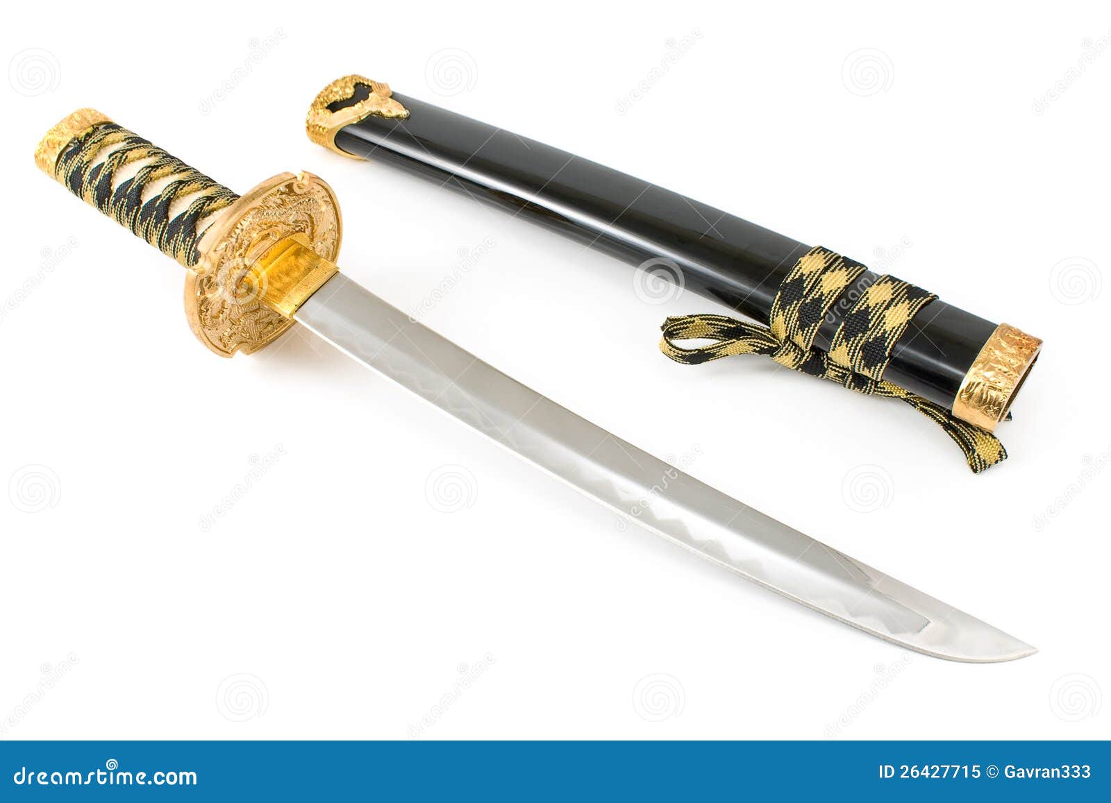 Spada Giapponese Di Katana Del Samurai Immagine Stock - Immagine di ...