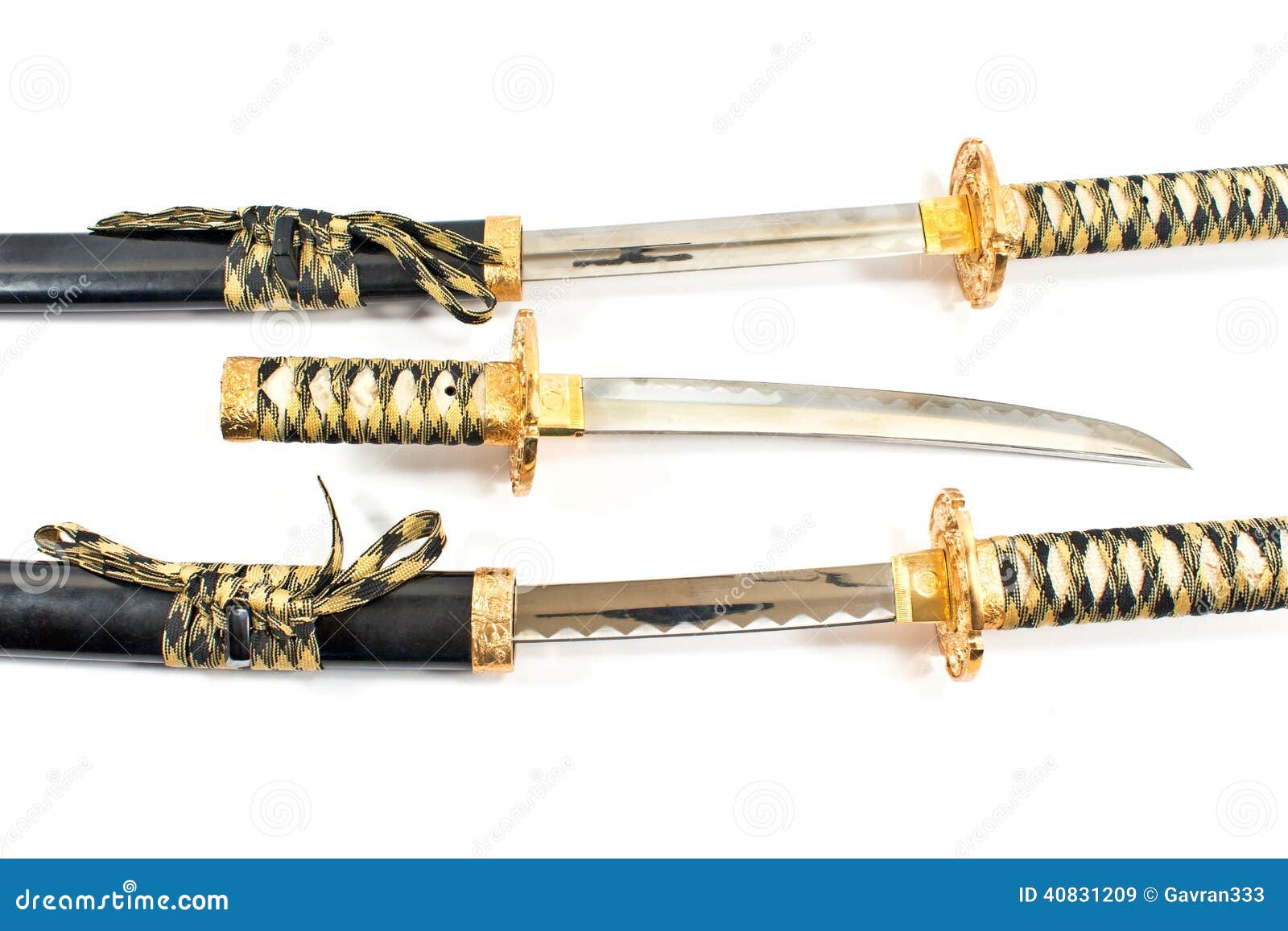 Spada Giapponese Di Katana Del Samurai Immagine Stock - Immagine di ...