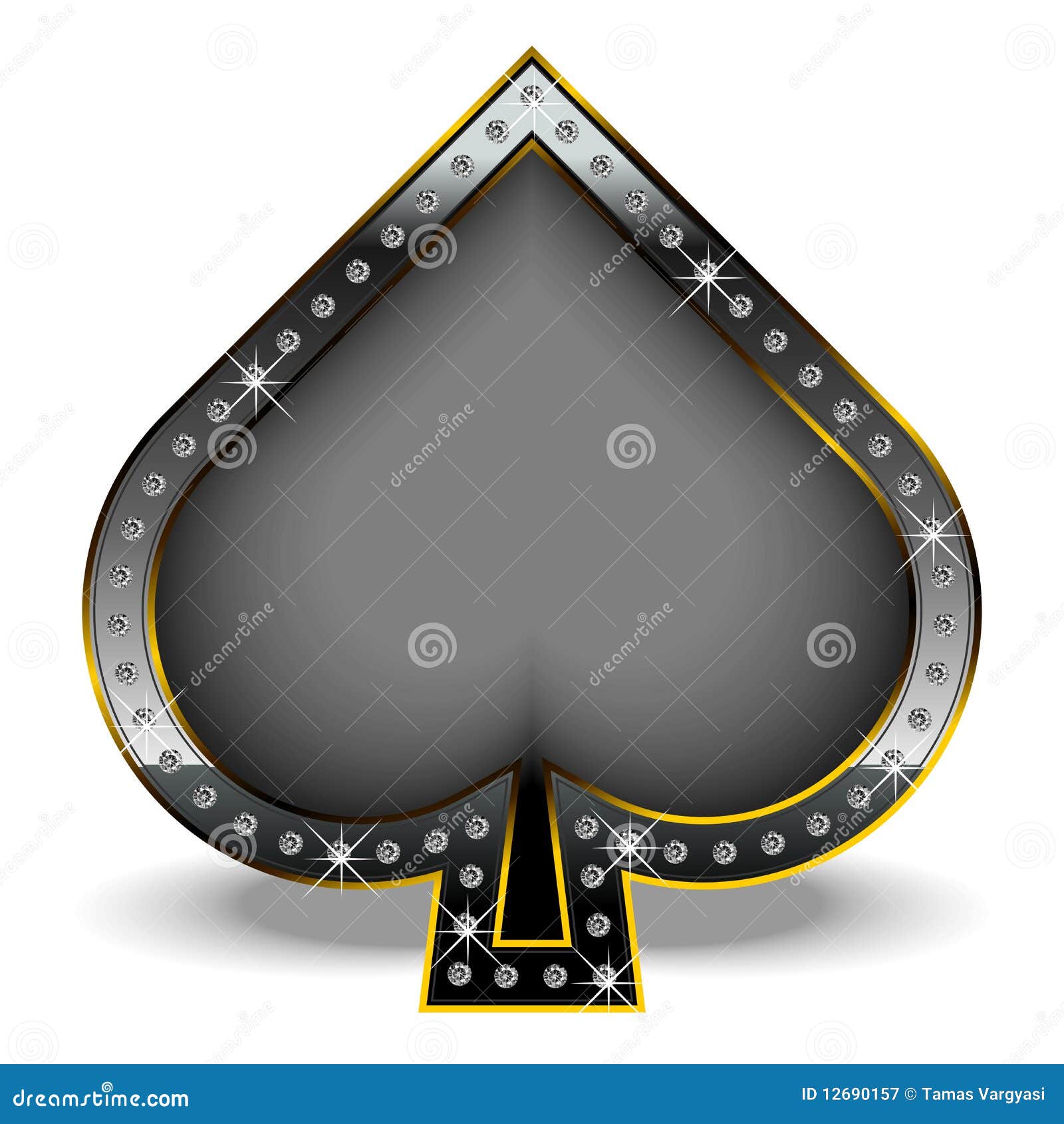 Spade with diamonds stock vector. Illustration of diamond - 12690157