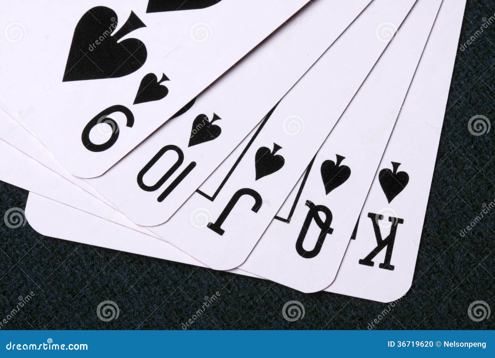 Spade Flush stock photo. Image of cards, white, card - 36719620