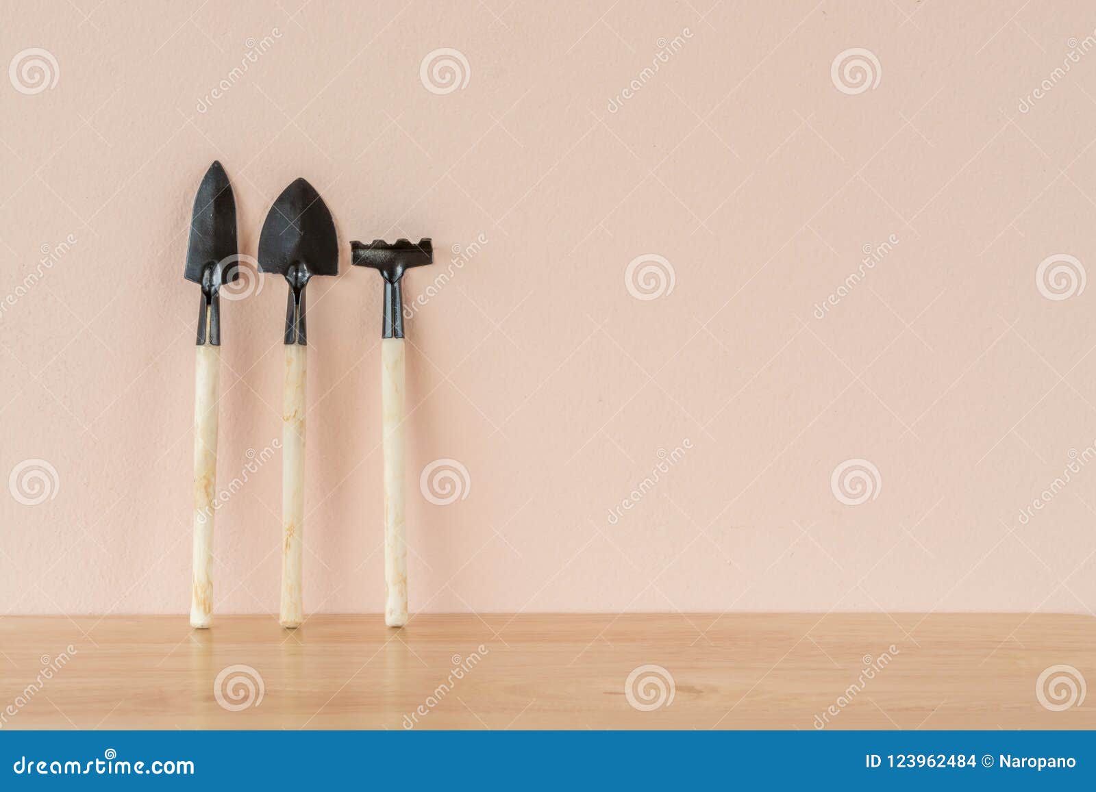 Spade, Fork and Rake Gardening Tools. Stock Photo - Image of cutout ...
