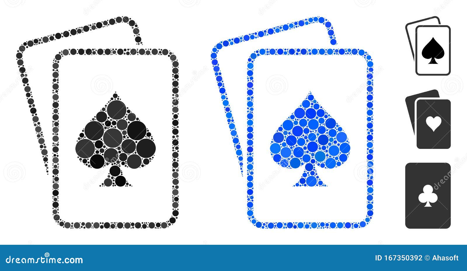 Spade Gambling Cards Composition Icon of Spheric Items Stock Vector ...