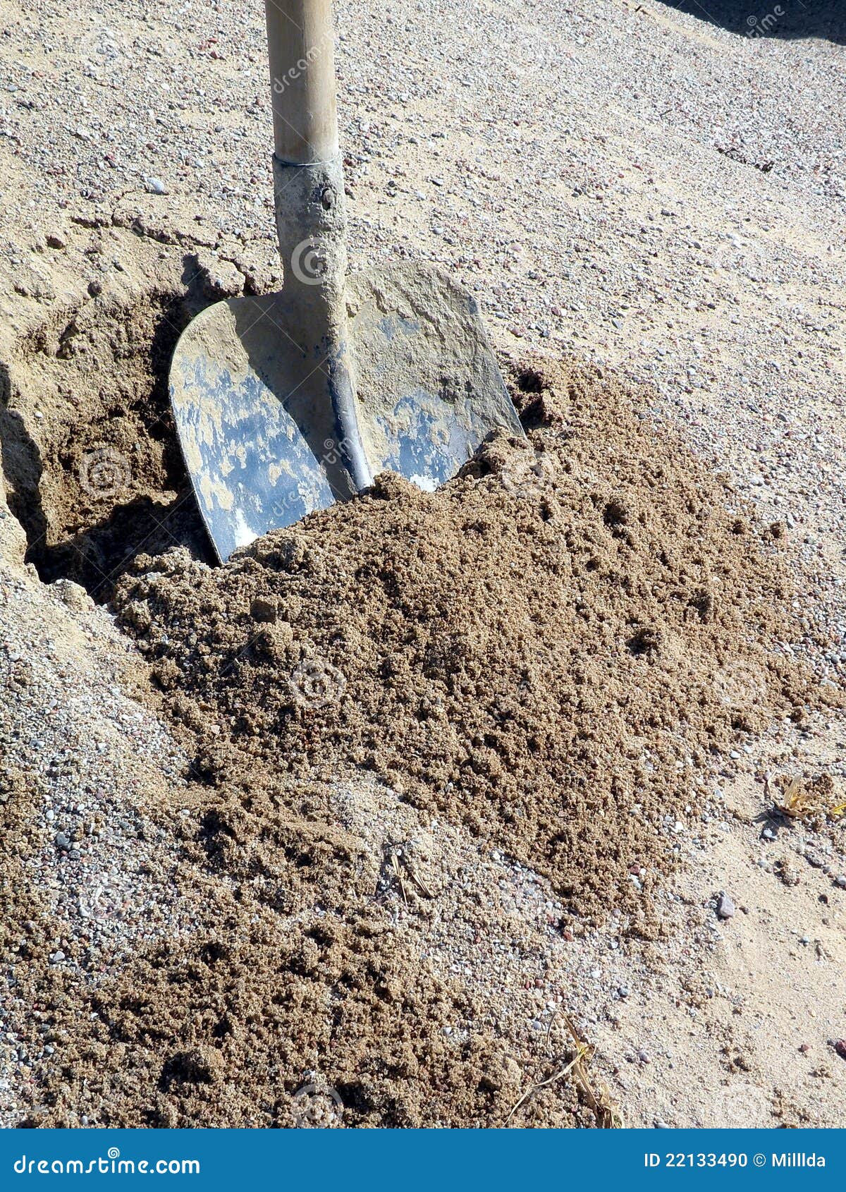 Spade in gravel stock photo. Image of gravel, building - 22133490