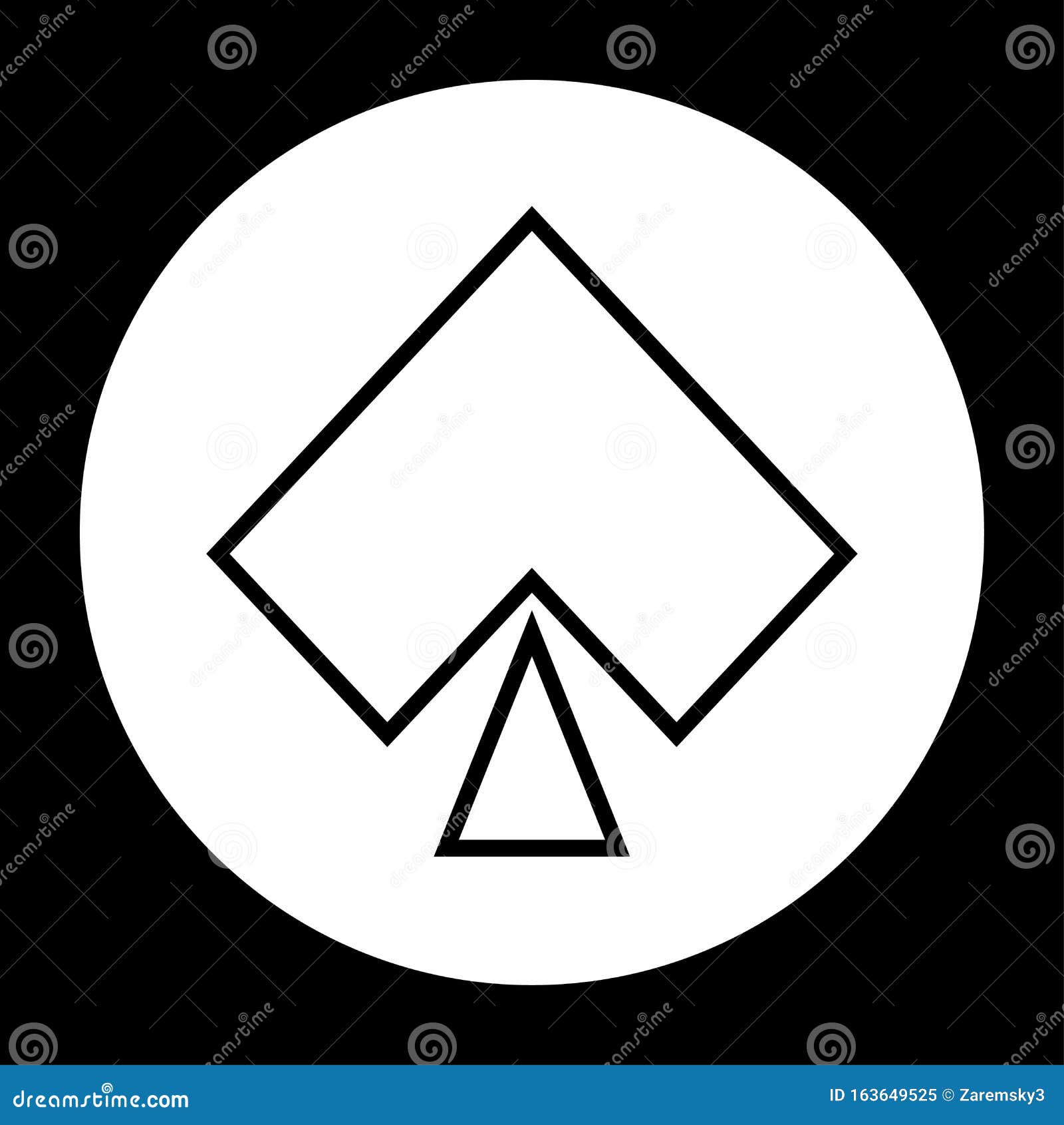 Spade Icon Black and White Vector Illustration Stock Vector ...