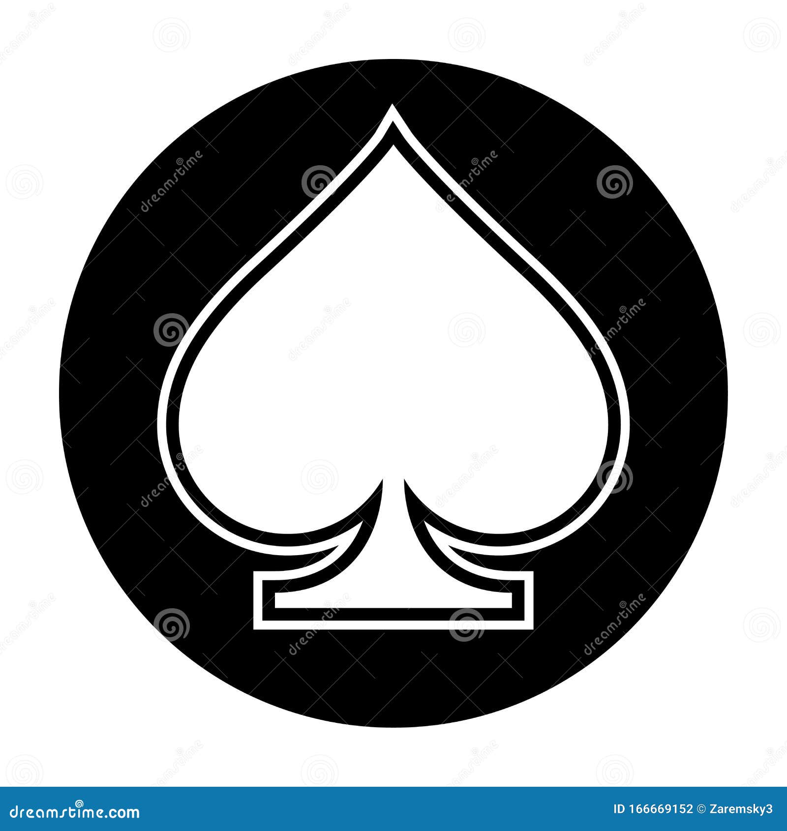 Spade Icon Black and White Vector Illustration Stock Vector ...
