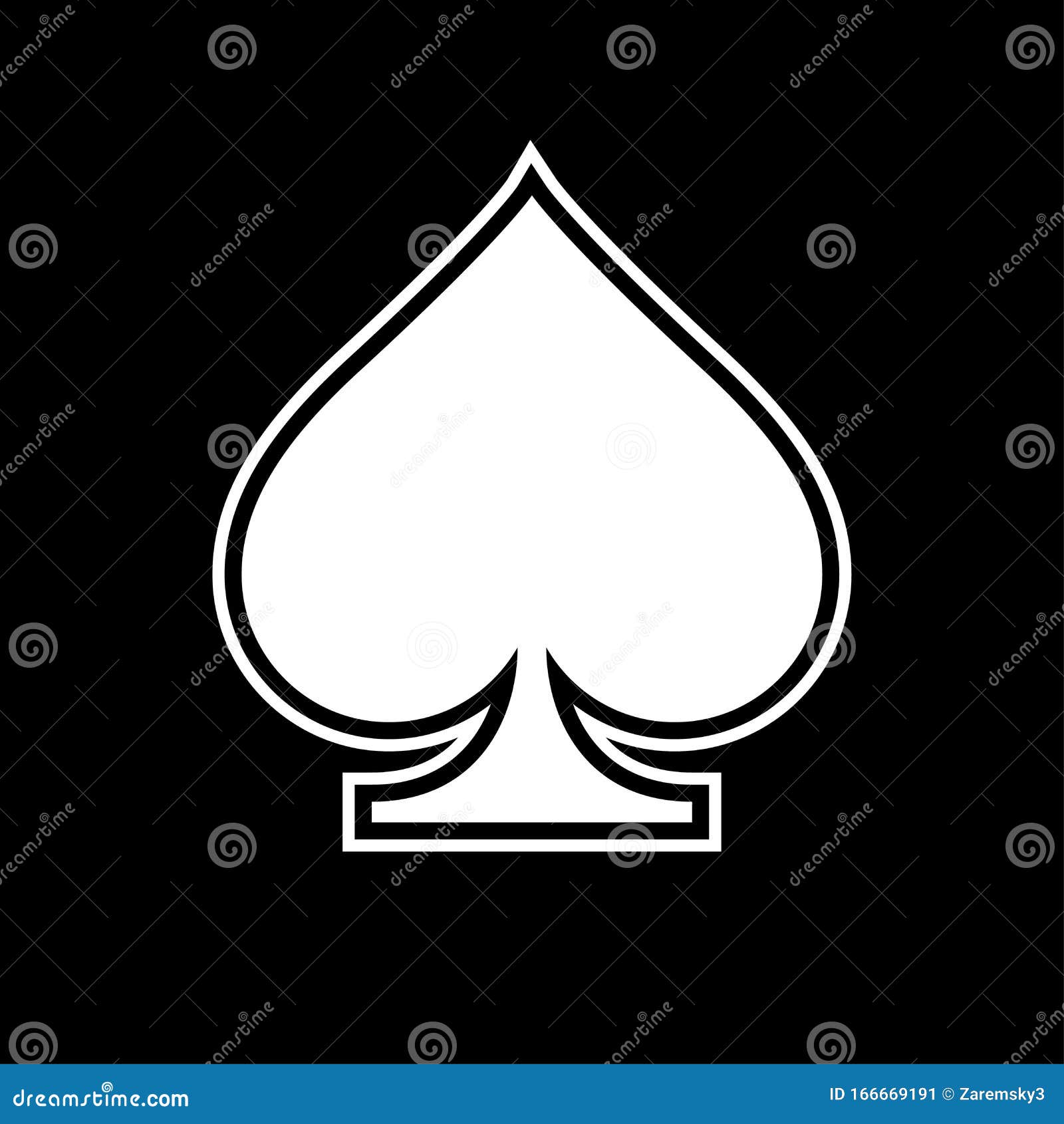 Spade Icon Black and White Vector Illustration Stock Vector ...