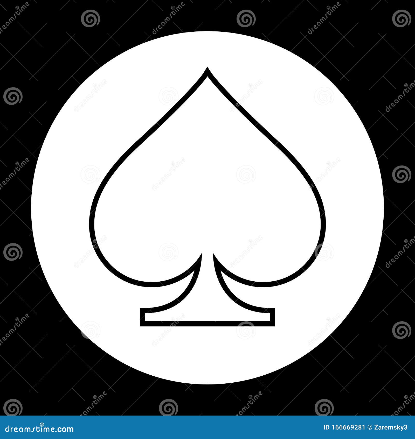Spade Icon Black and White Vector Illustration Stock Vector ...