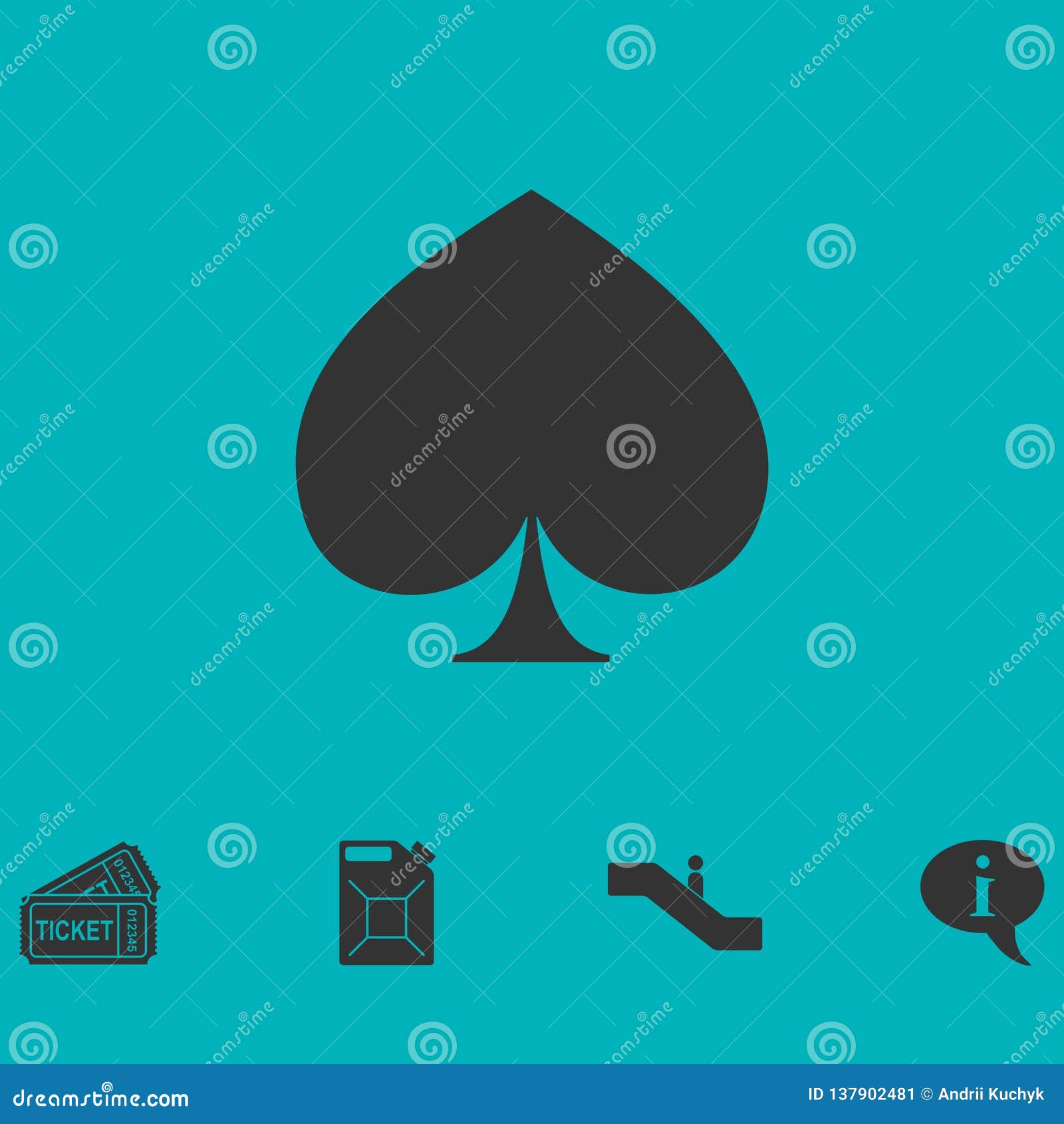 Spade icon flat stock vector. Illustration of design - 137902481