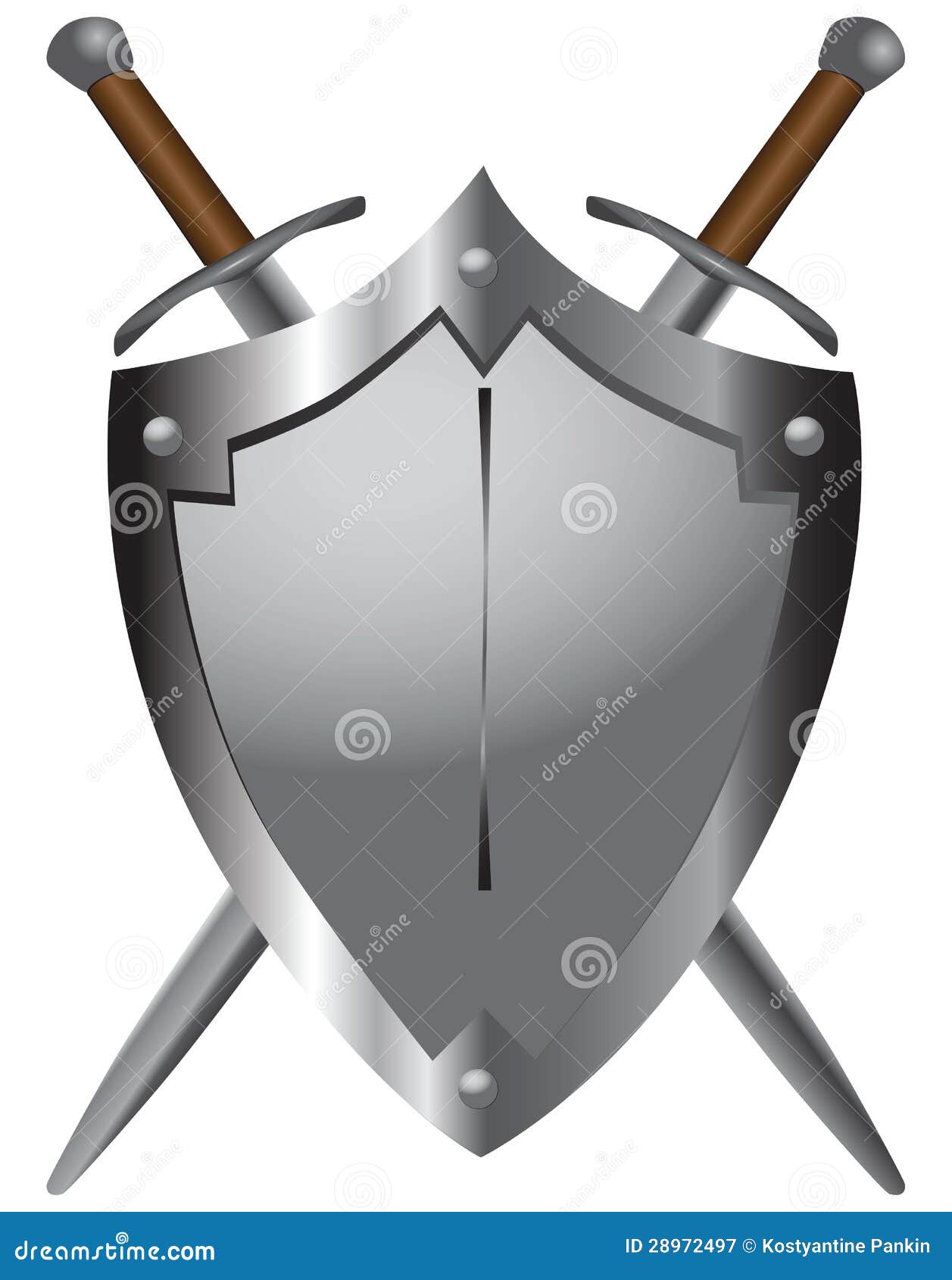 Spade Medievali Con Lo Schermo Illustrazione Vettoriale - Illustrazione ...