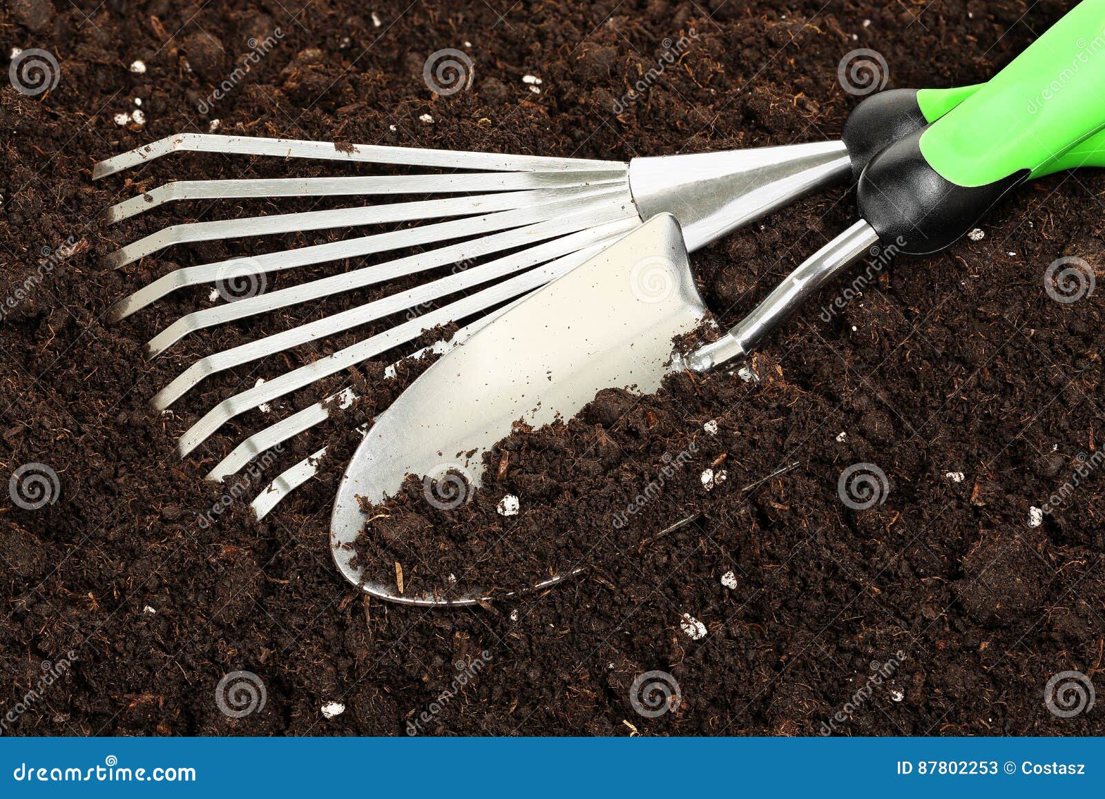 Spade and rake stock image. Image of plant, horizontal - 87802253