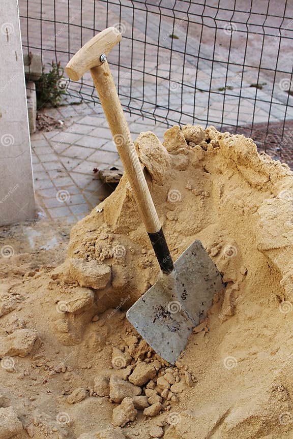 Spade and sand stock image. Image of shovel, spade, laborer - 26145423