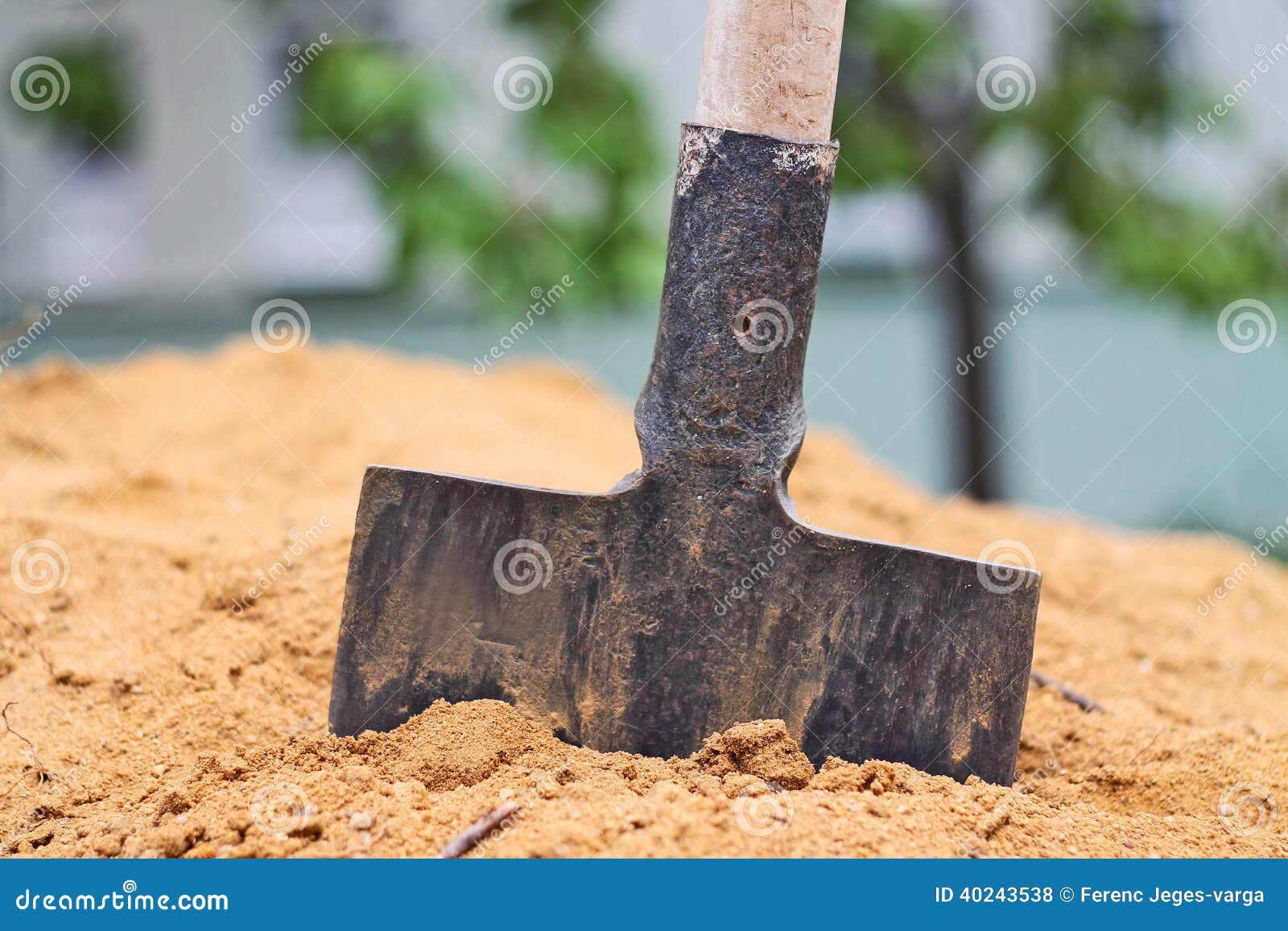 Spade in the sand stock photo. Image of metal, outdoor - 40243538