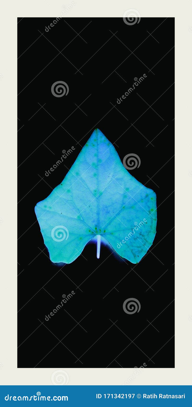 A Spade Shaped Blue Neon Leaf Stock Illustration - Illustration of ...