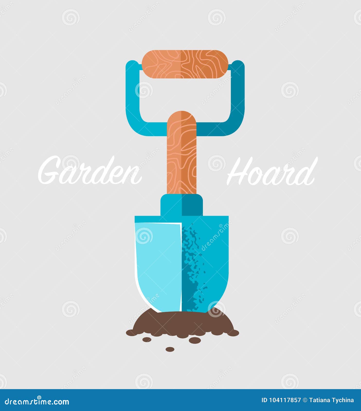 Spade stuck in the ground stock vector. Illustration of growth - 104117857