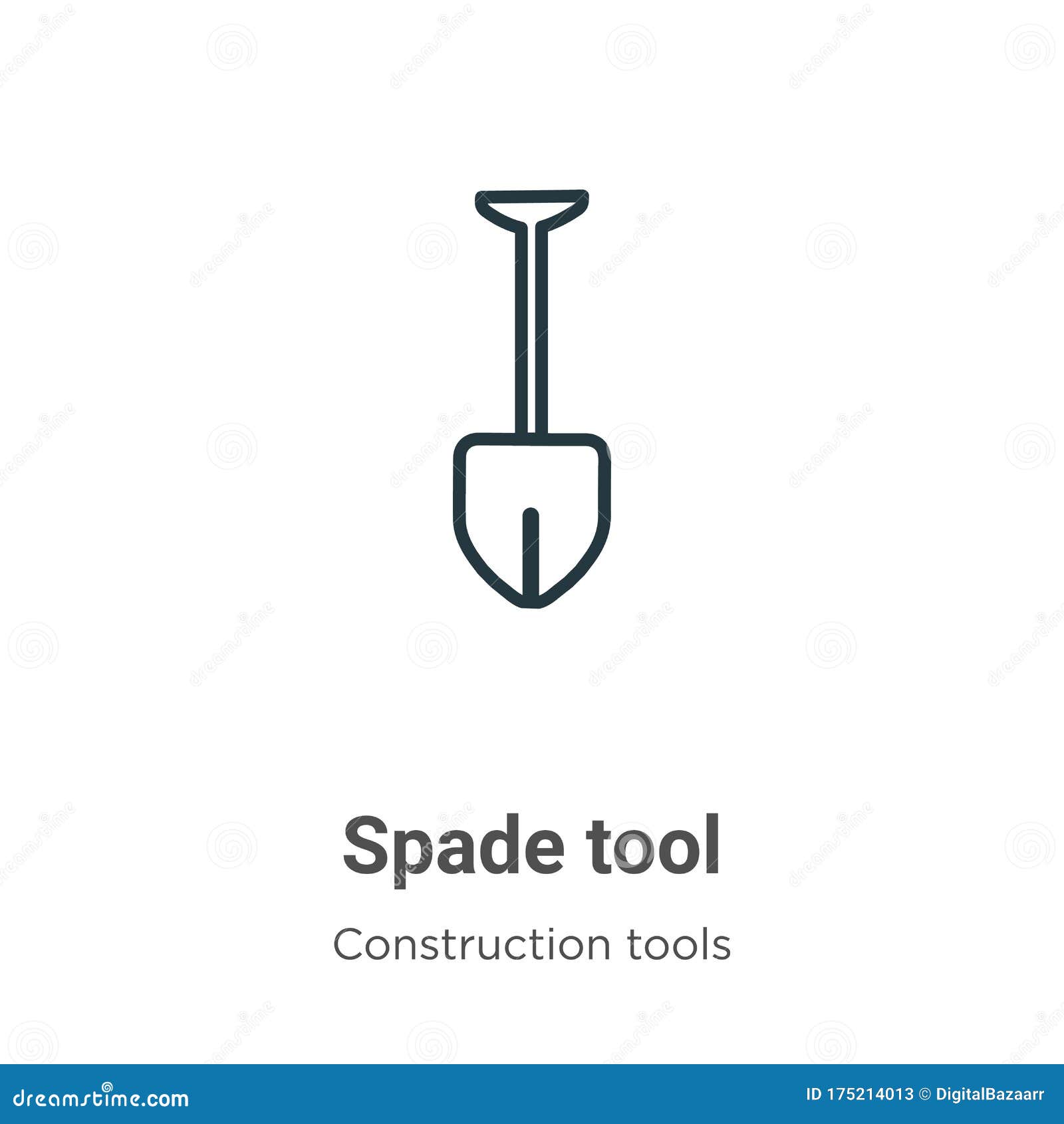 Spade Tool Outline Vector Icon. Thin Line Black Spade Tool Icon, Flat ...