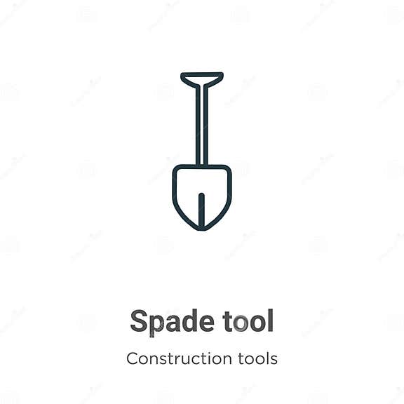 Spade Tool Outline Vector Icon. Thin Line Black Spade Tool Icon, Flat ...