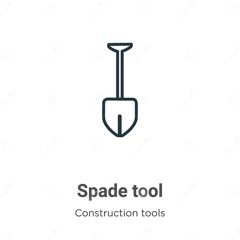 Spade Tool Outline Vector Icon. Thin Line Black Spade Tool Icon, Flat ...
