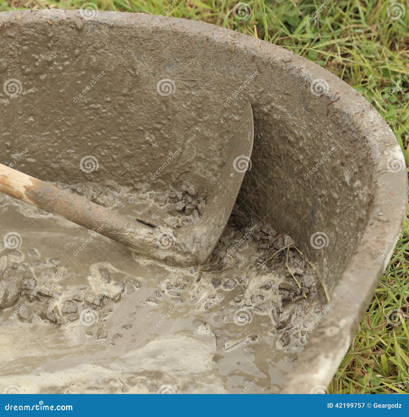 Spade and wet cement stock image. Image of grey, masonry - 42199757