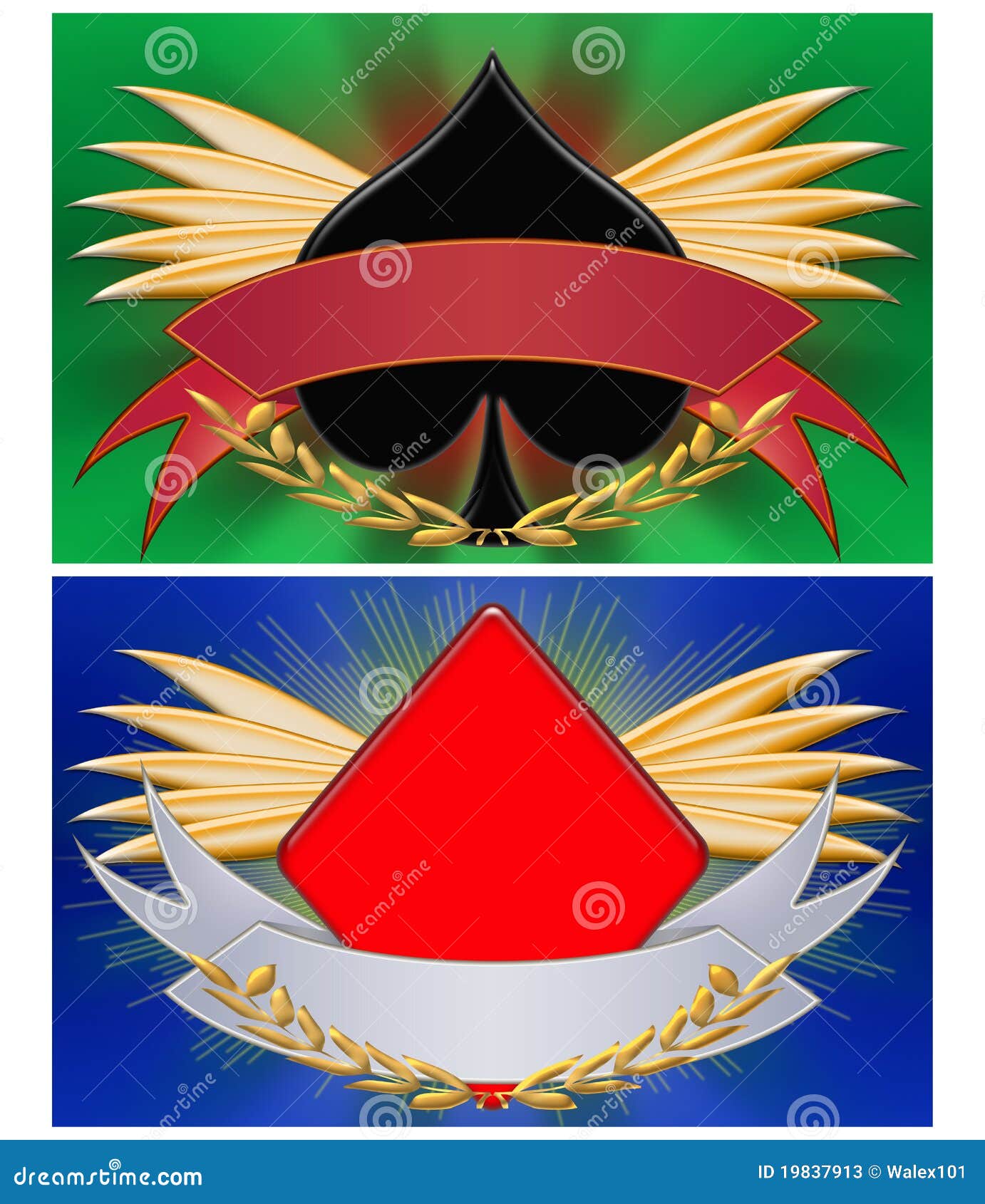 Spades and diamonds banner stock illustration. Illustration of jack ...