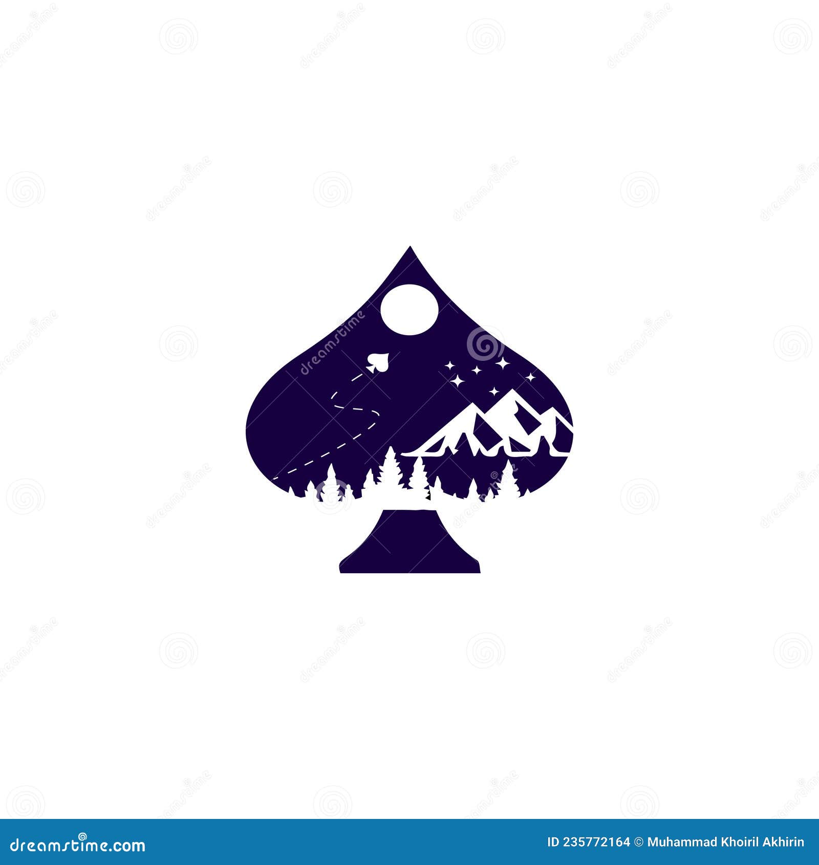 Spades with Natural View and Evening Sky Stock Vector - Illustration of ...