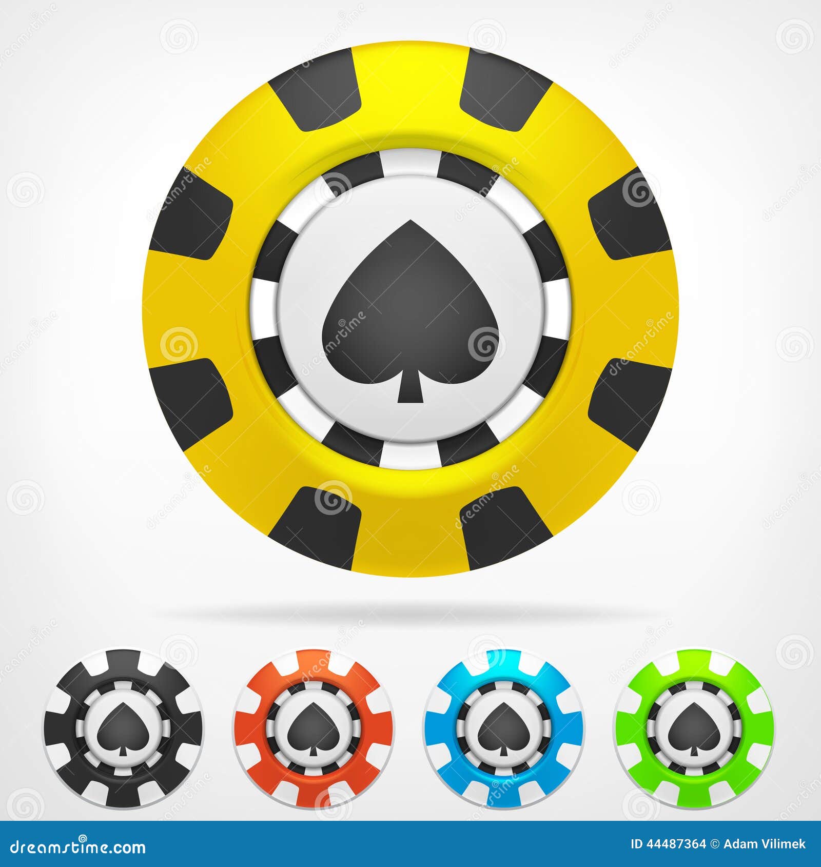 Spades Poker Chip Set 3D Object Stock Illustration - Illustration of ...