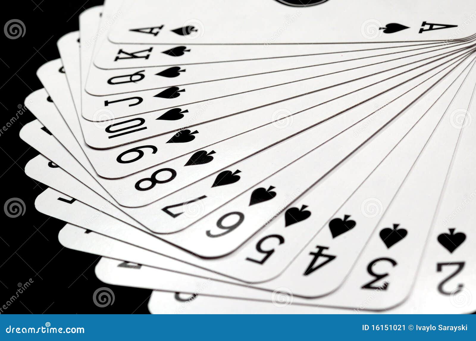 Spades on row stock image. Image of hand, playing, deck - 16151021