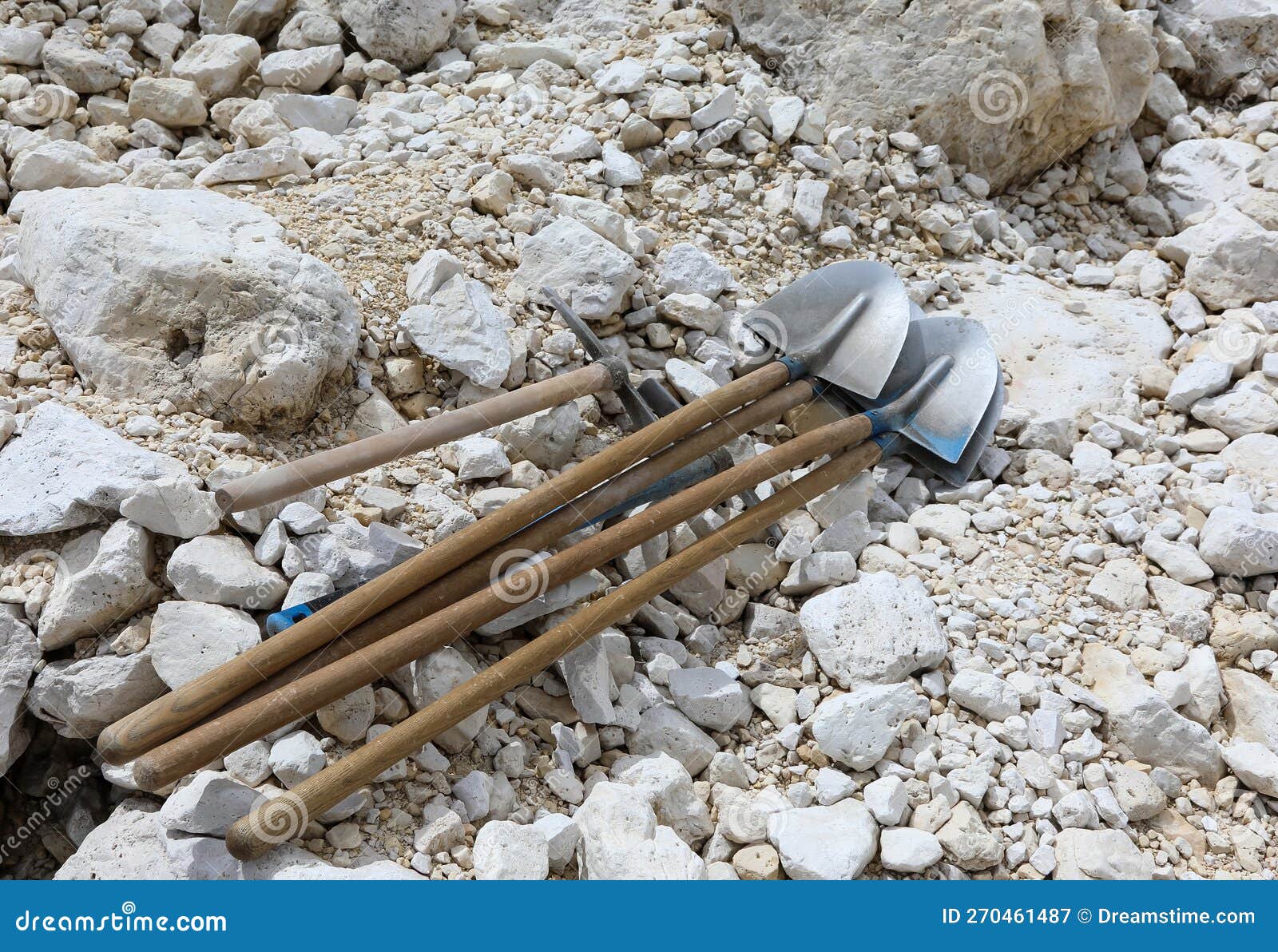 Spades and Shovels Abandoned by the Workers during the Break from the ...