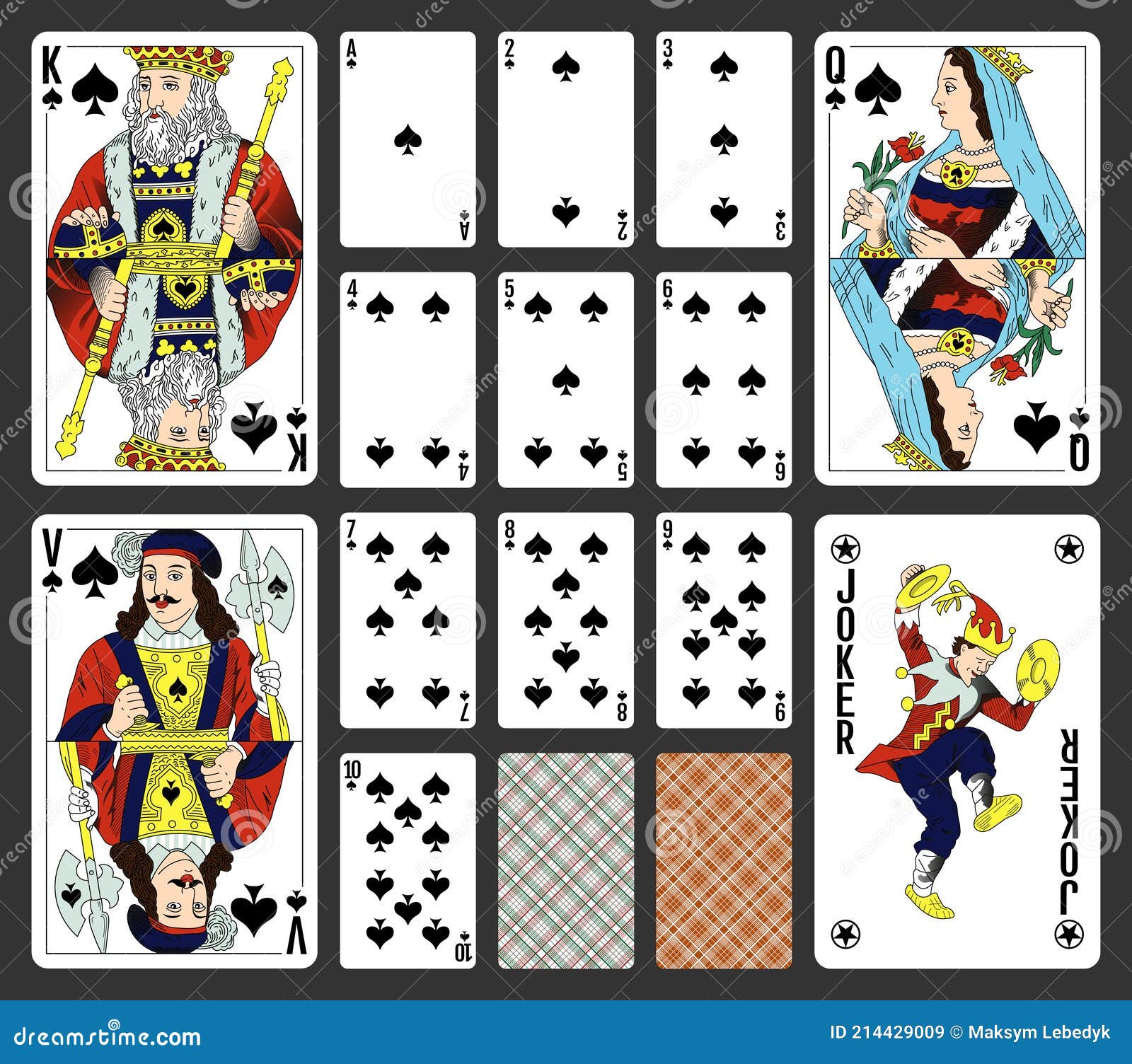 Spades Suite Design for a Pack of Traditional Style Playing Cards ...