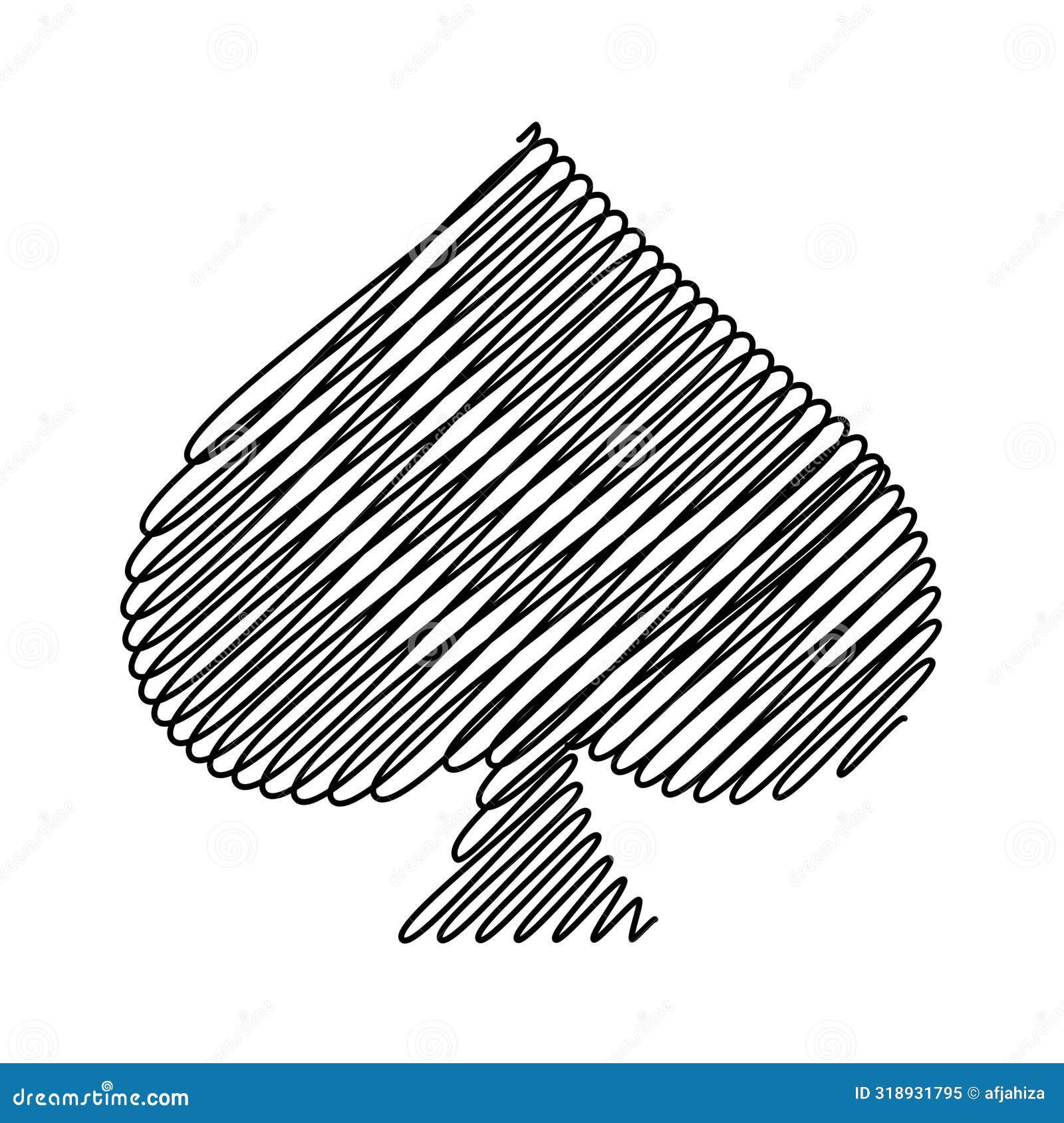 Spades Symbol Thread Line Vector Illustration Stock Vector ...