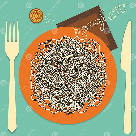 Spaghetti stock vector. Illustration of confusion, decor - 13883753