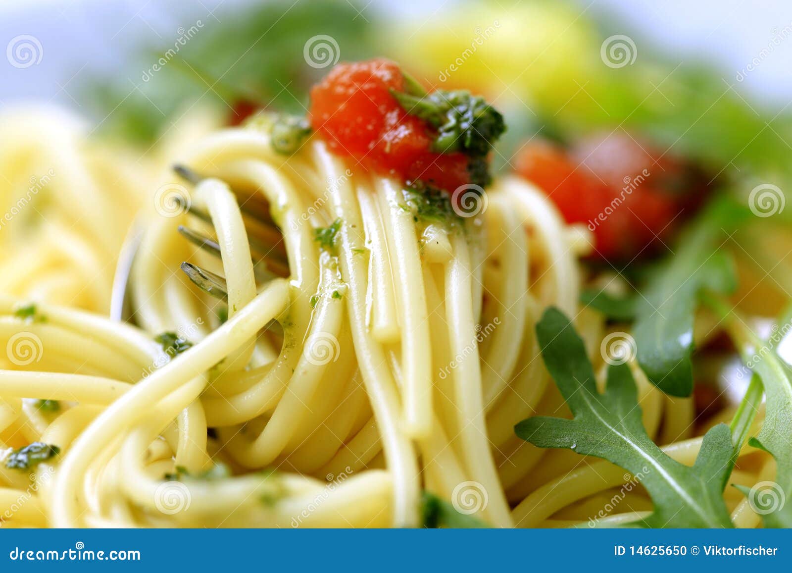 Spaghetti stock photo. Image of dish, food, arugula, detail - 14625650