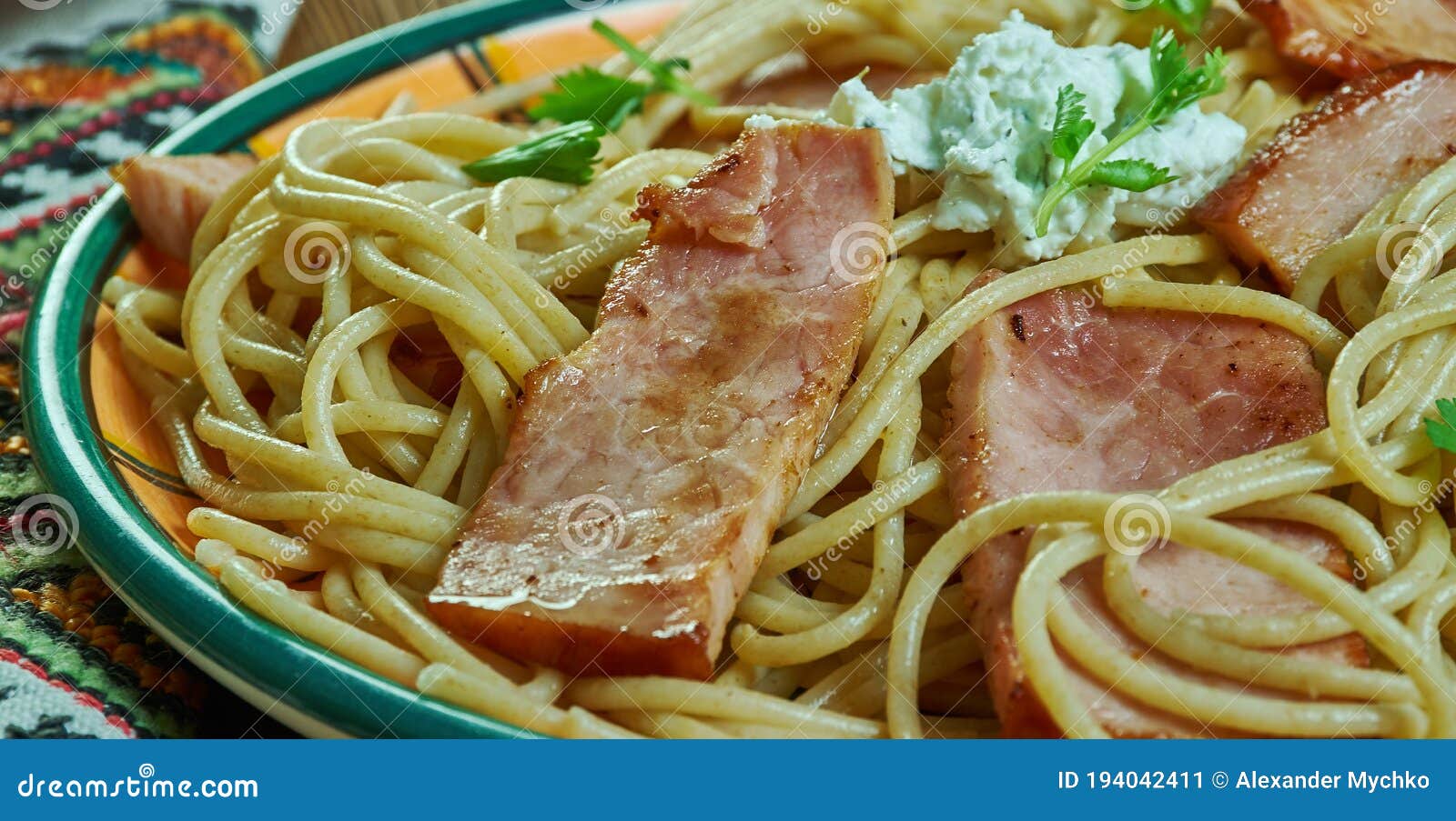 Spaghetti al guanciale stock image. Image of guanciale - 194042411