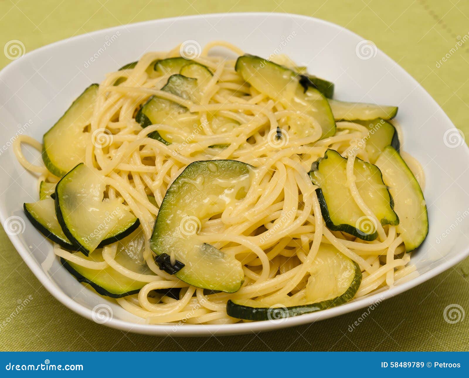 Spaghetti alla Nerano stock image. Image of dish, nerano - 58489789