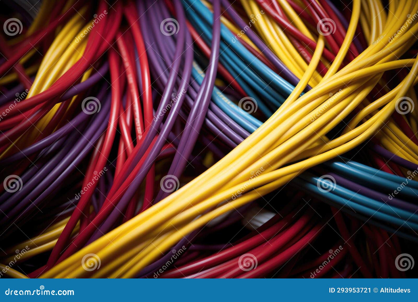 Spaghetti Arrangement of Ethernet Cables Stock Image - Image of digital ...