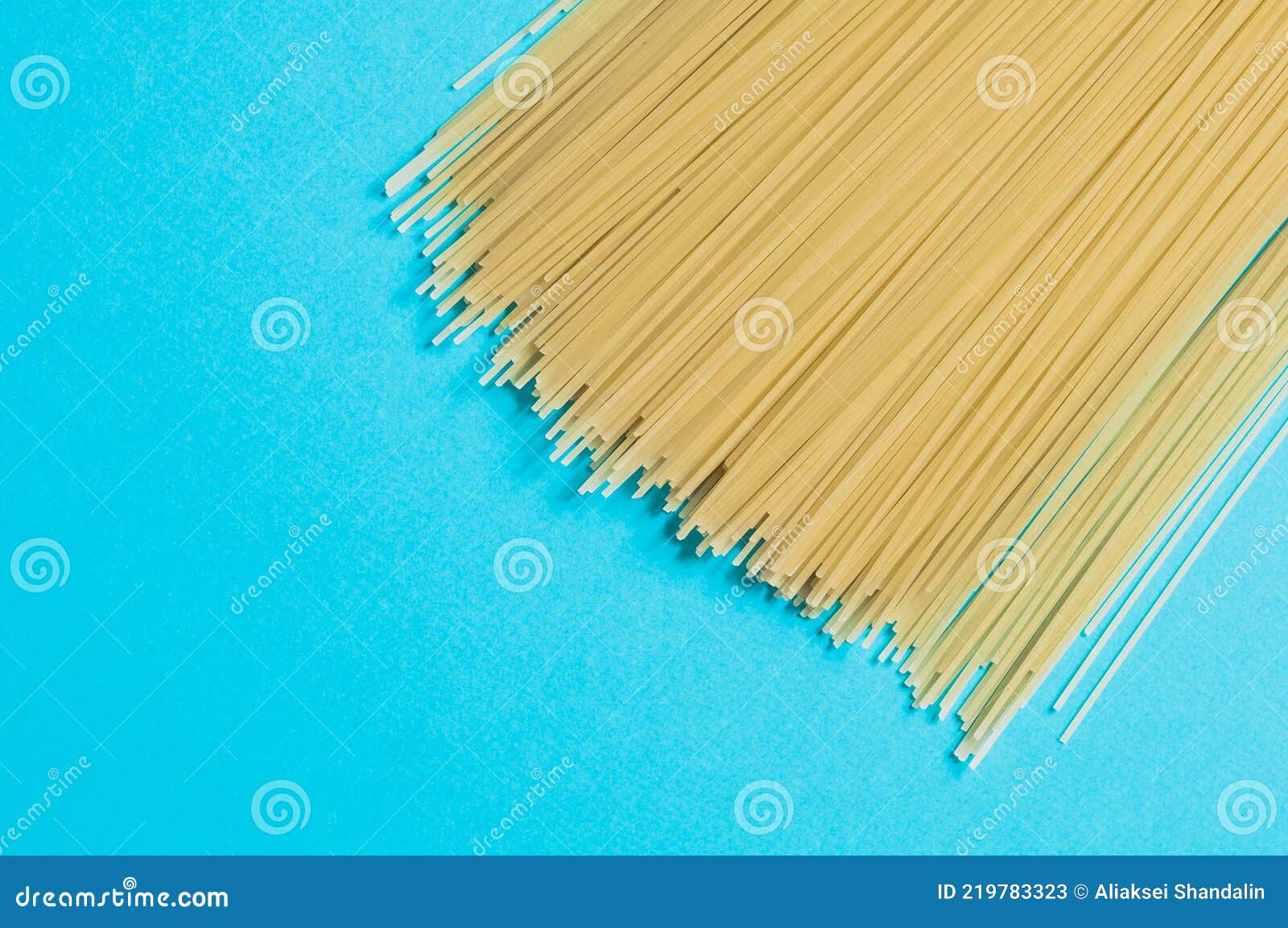 Spaghetti on a Blue Background. Stock Image - Image of diet, backdrop ...