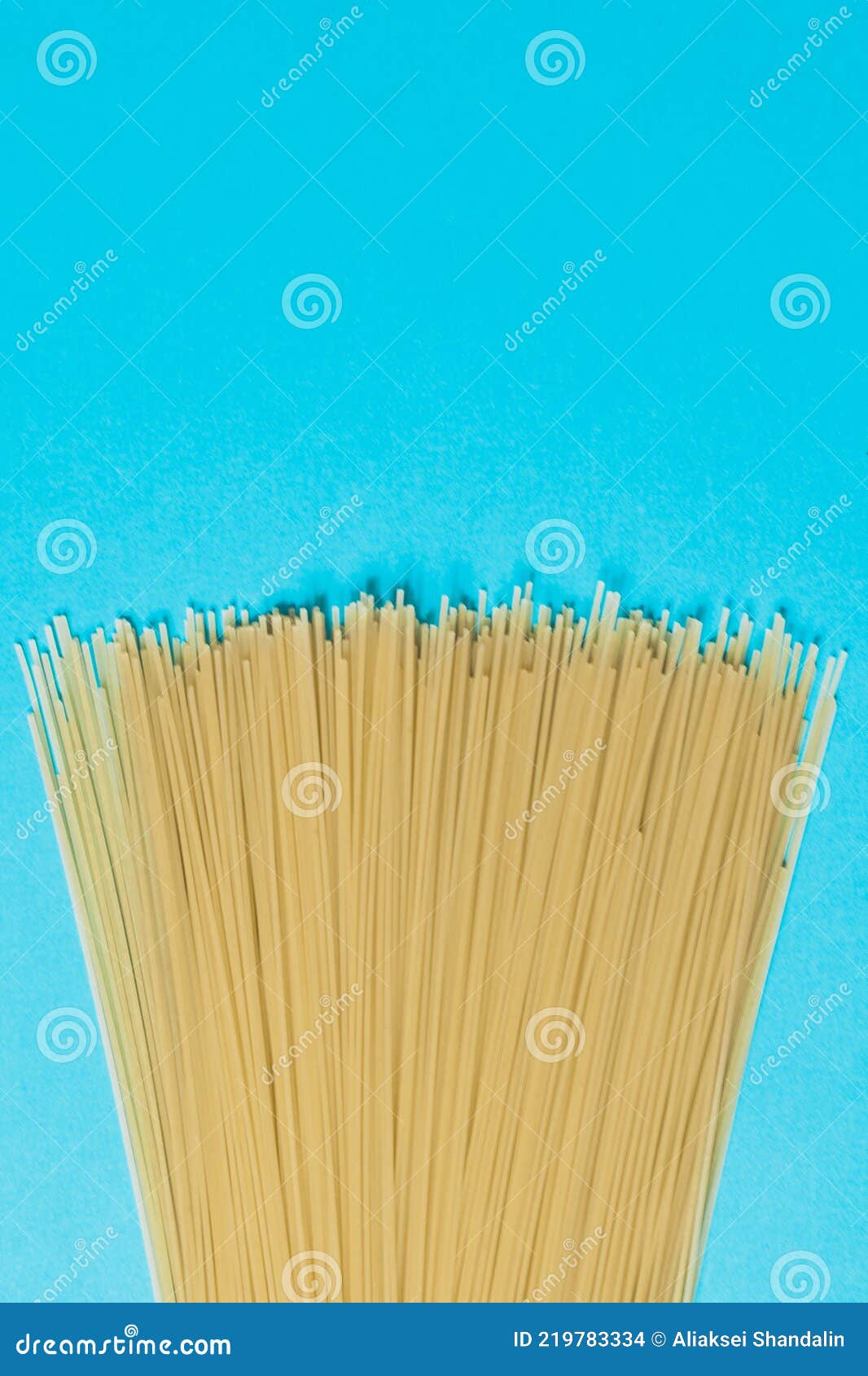 Spaghetti on a Blue Background. Stock Photo - Image of italian ...