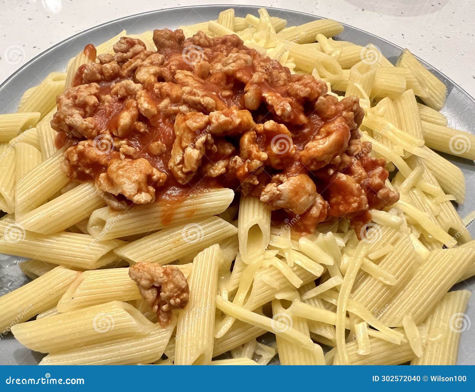 Spaghetti Bolognaise stock photo. Image of tube, cheese - 302572040