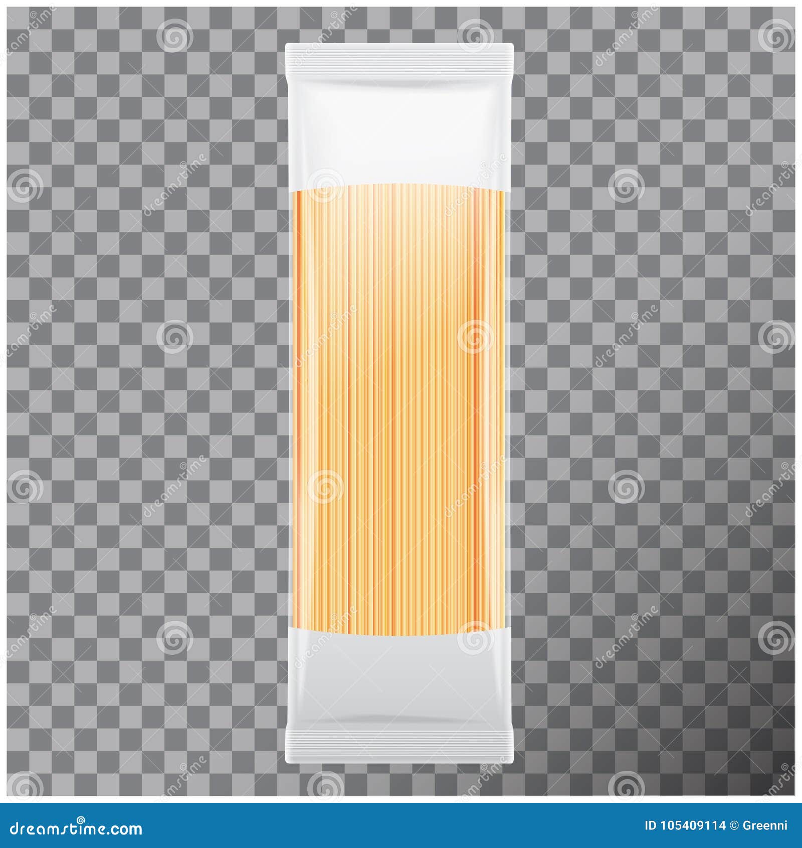 Pasta Package. Realistic Spaghetti Or Noodle Bag Mockup. Blank Macaroni ...