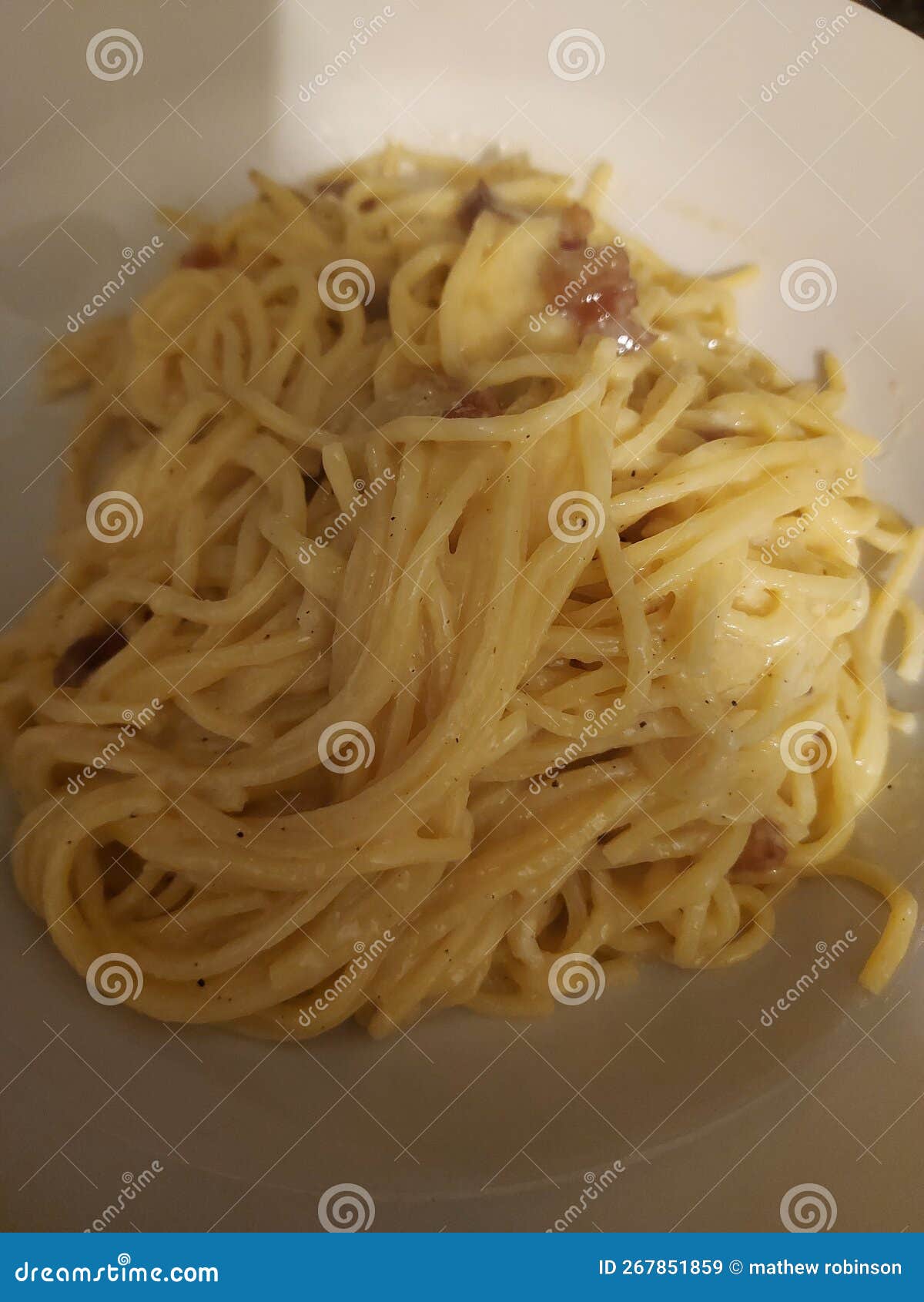 Spaghetti Carbonar Traditional Stock Image - Image of produce, curry ...
