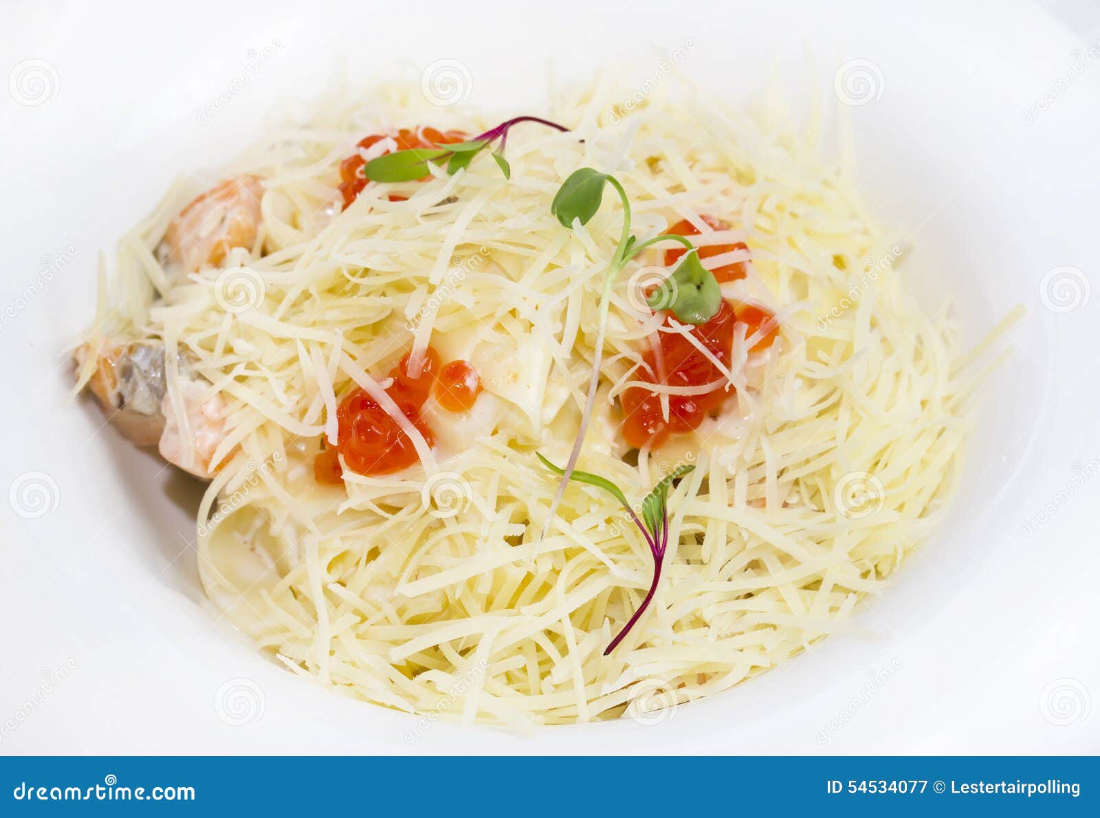 Spaghetti with caviar stock image. Image of recipe, isolated - 54534077