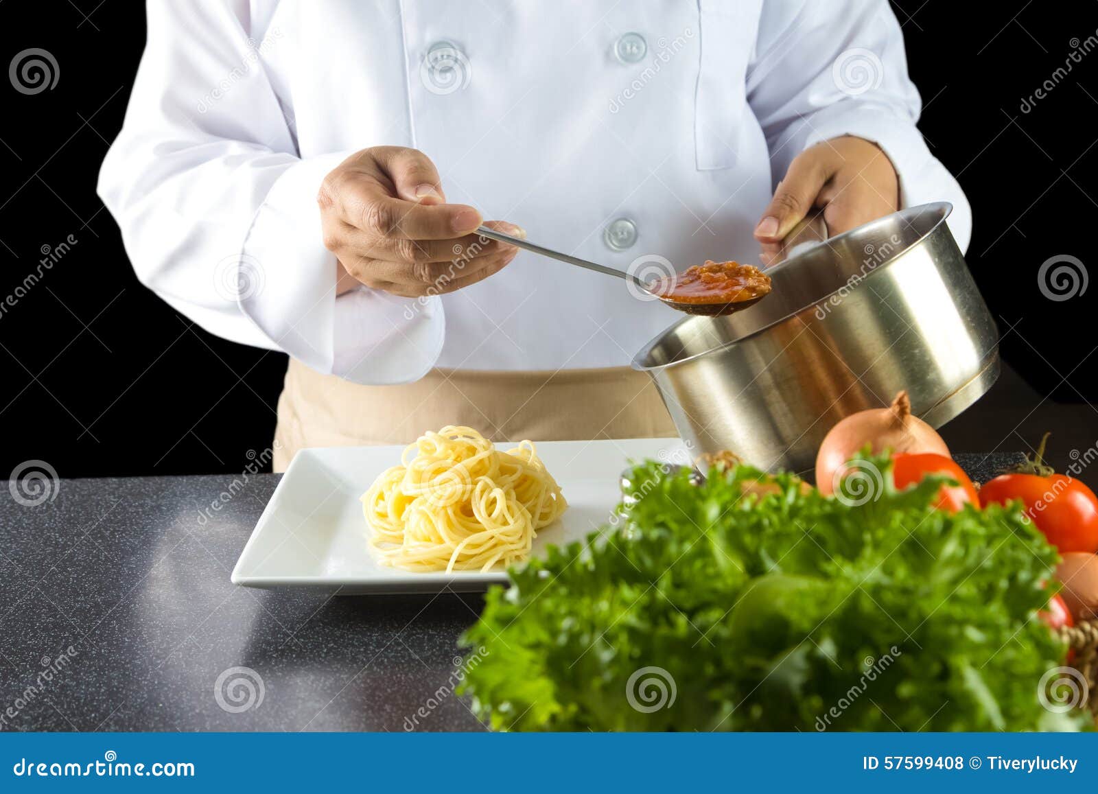 Spaghetti stock photo. Image of herb, dish, cheese, health - 57599408