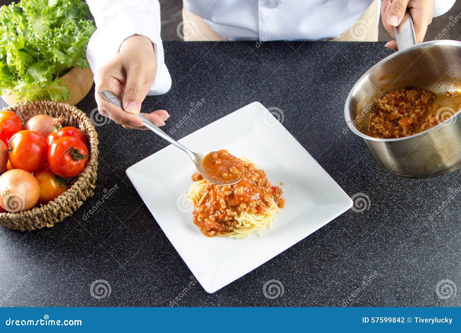 Spaghetti stock photo. Image of parmesan, bowl, delicious - 57599842