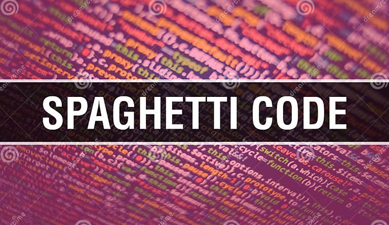 Spaghetti Code Text Written on Programming Code Abstract Technology ...